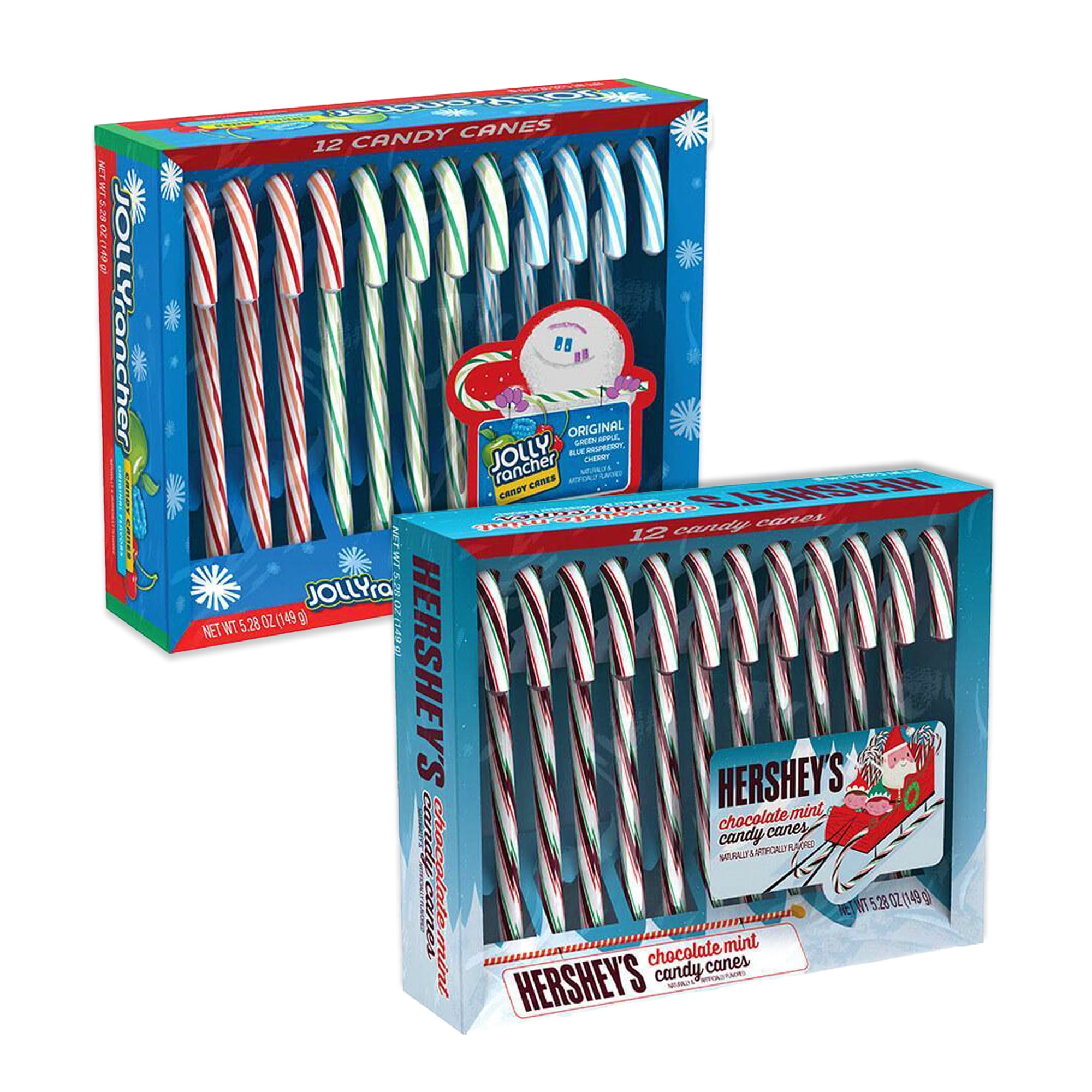 Hershey Mint and Jolly Rancher Candy Canes Pack of 2 - Walmart.com