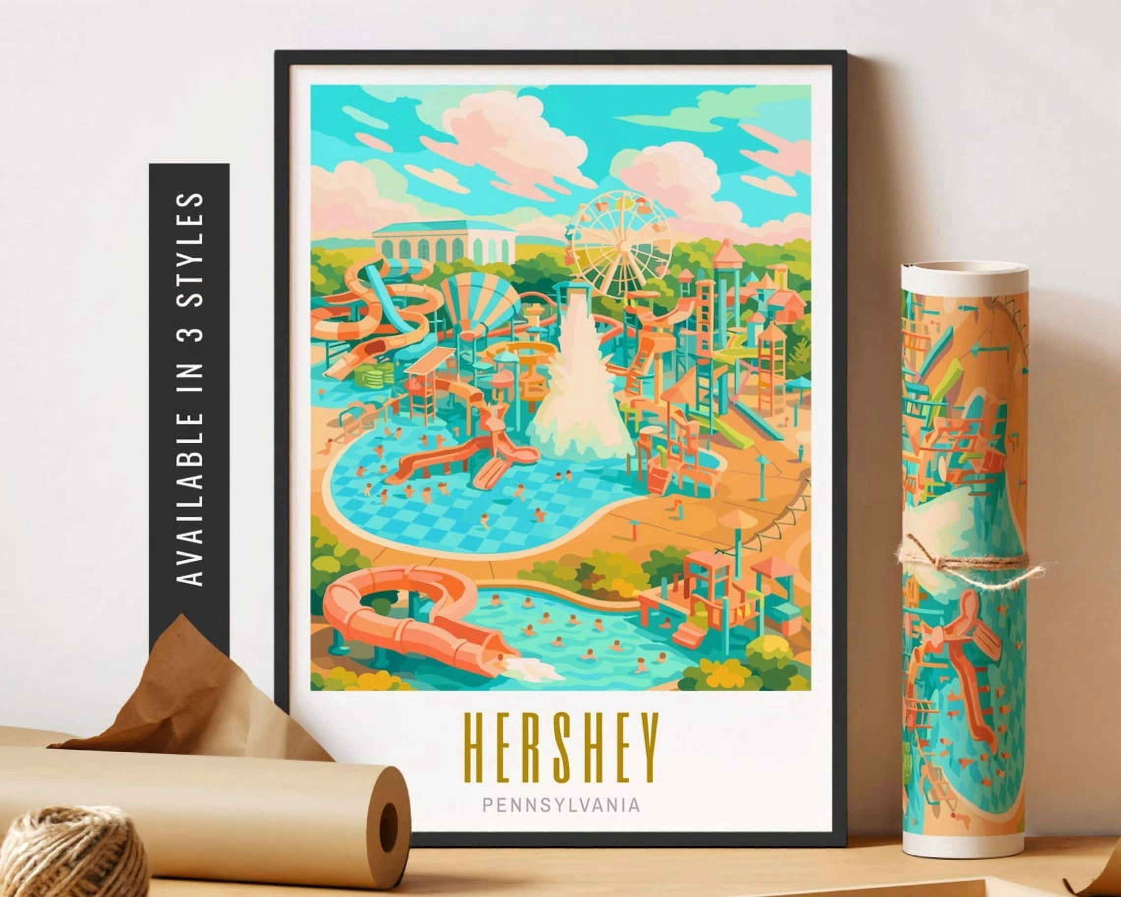Hershey Pennsylvania Art Poster Travel City Wall Art Hershey Park Pa ...
