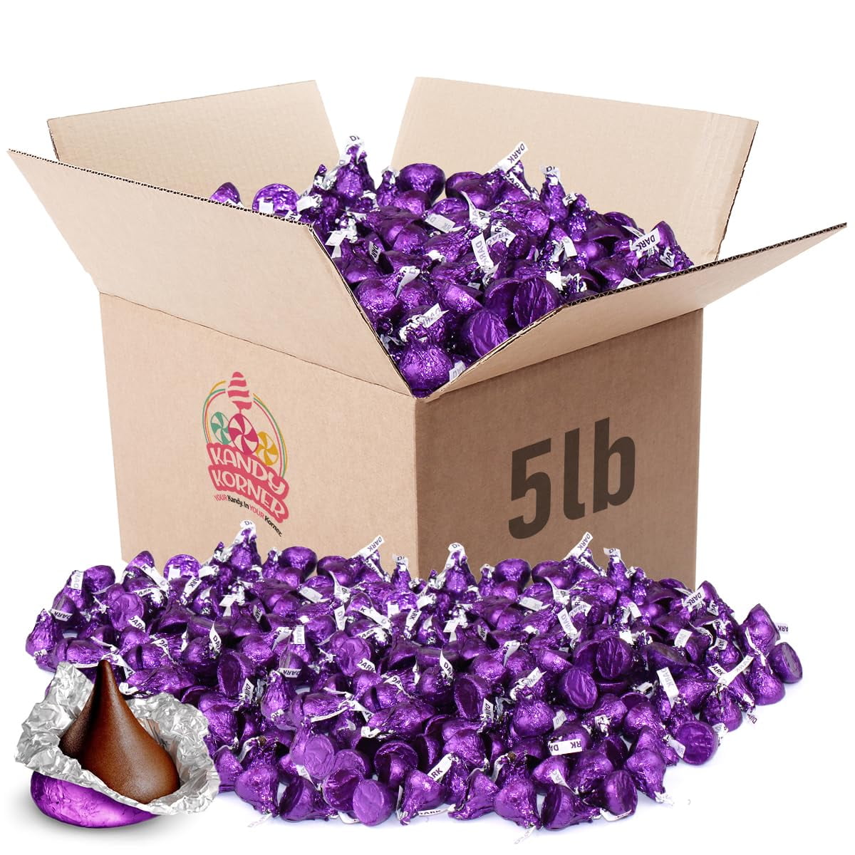 Hershey'S Kisses Dark Chocolate Candy -Mildly Sweet Dark Chocolate ...