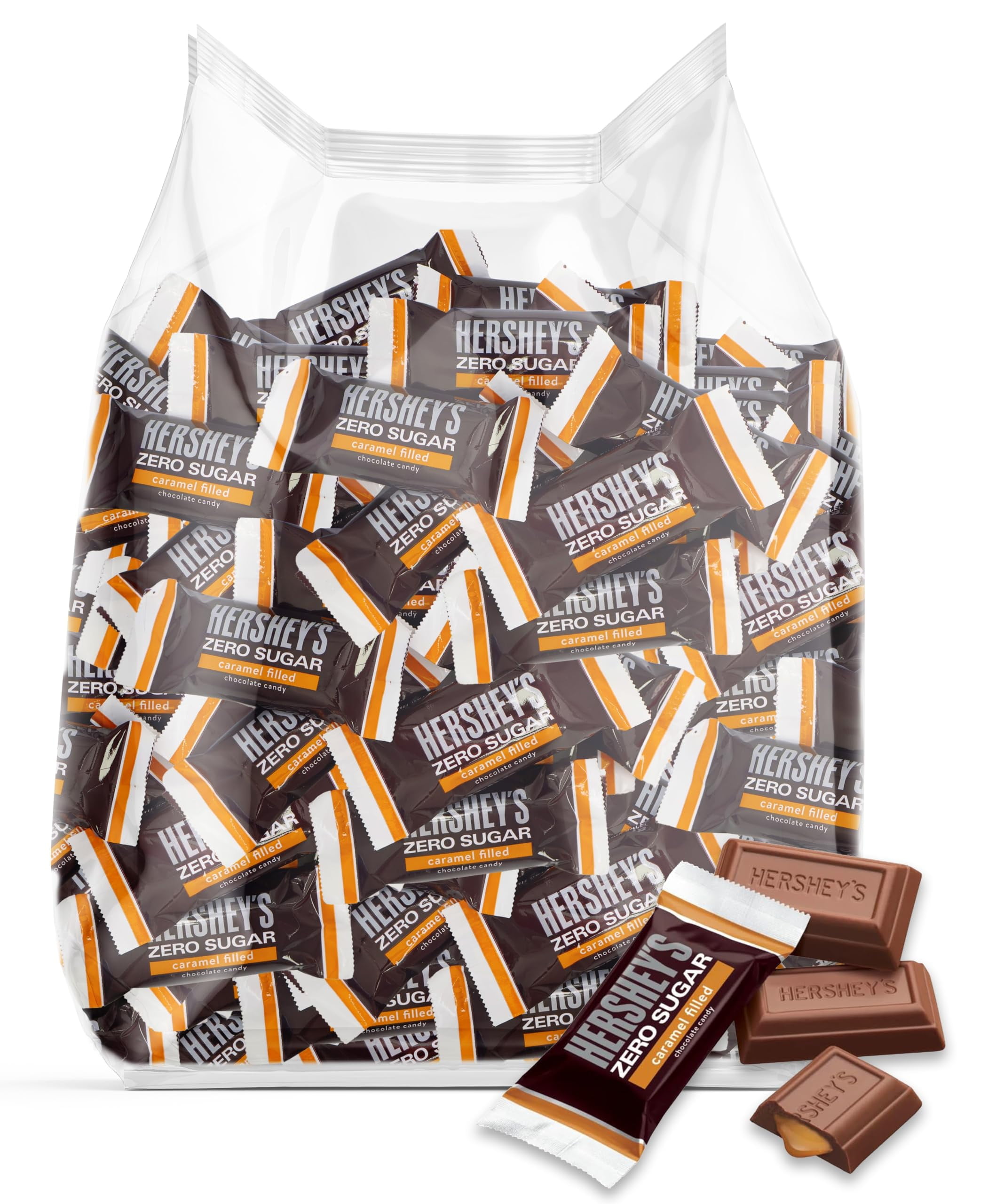Hershey Zero Sugar AJH3 Caramel Filled Miniature Chocolate Candy Bars - 1.5lb Sugar Free ...