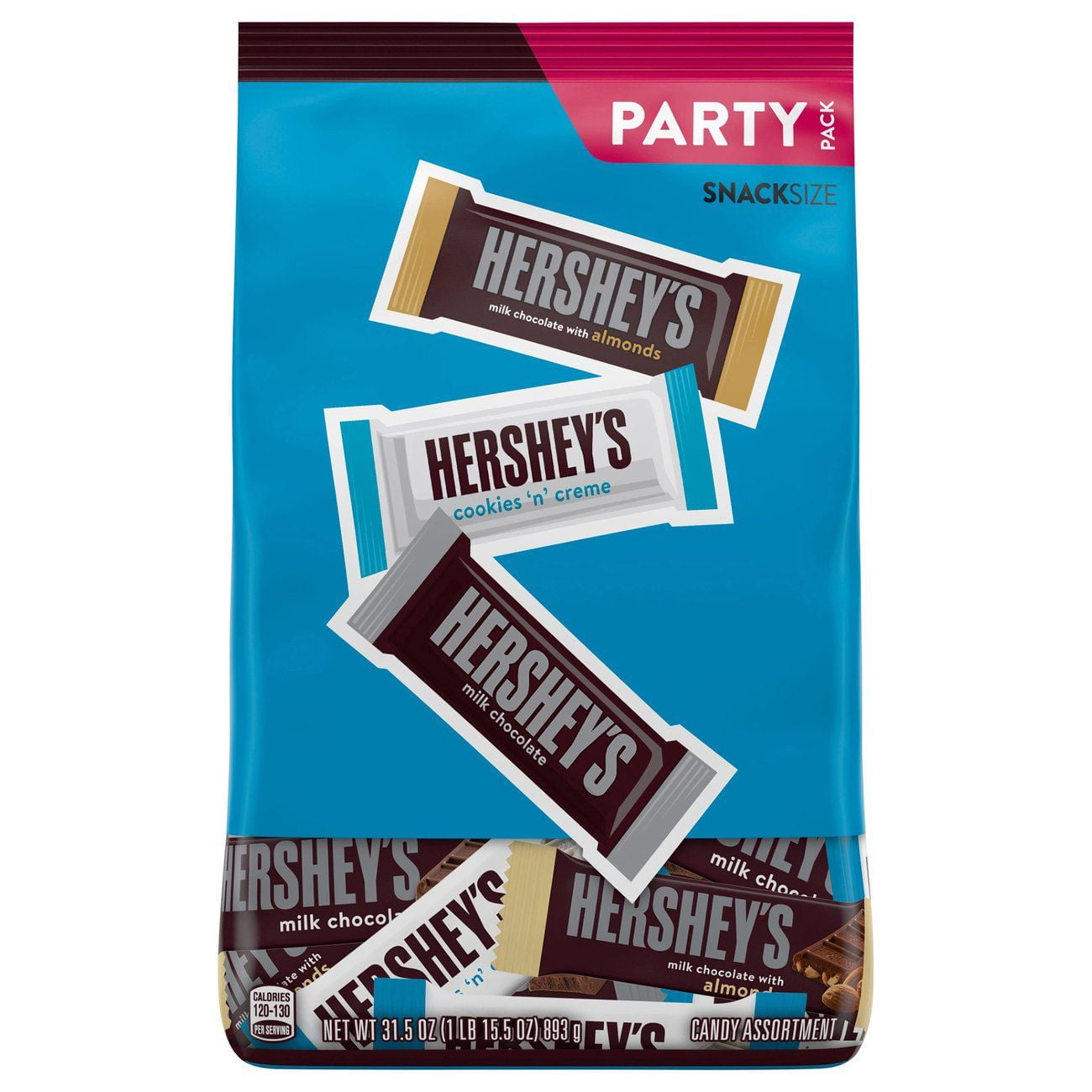 Hershey's Assorted Snack Size Chocolate Candy - Party Pack - 31.5 oz ...