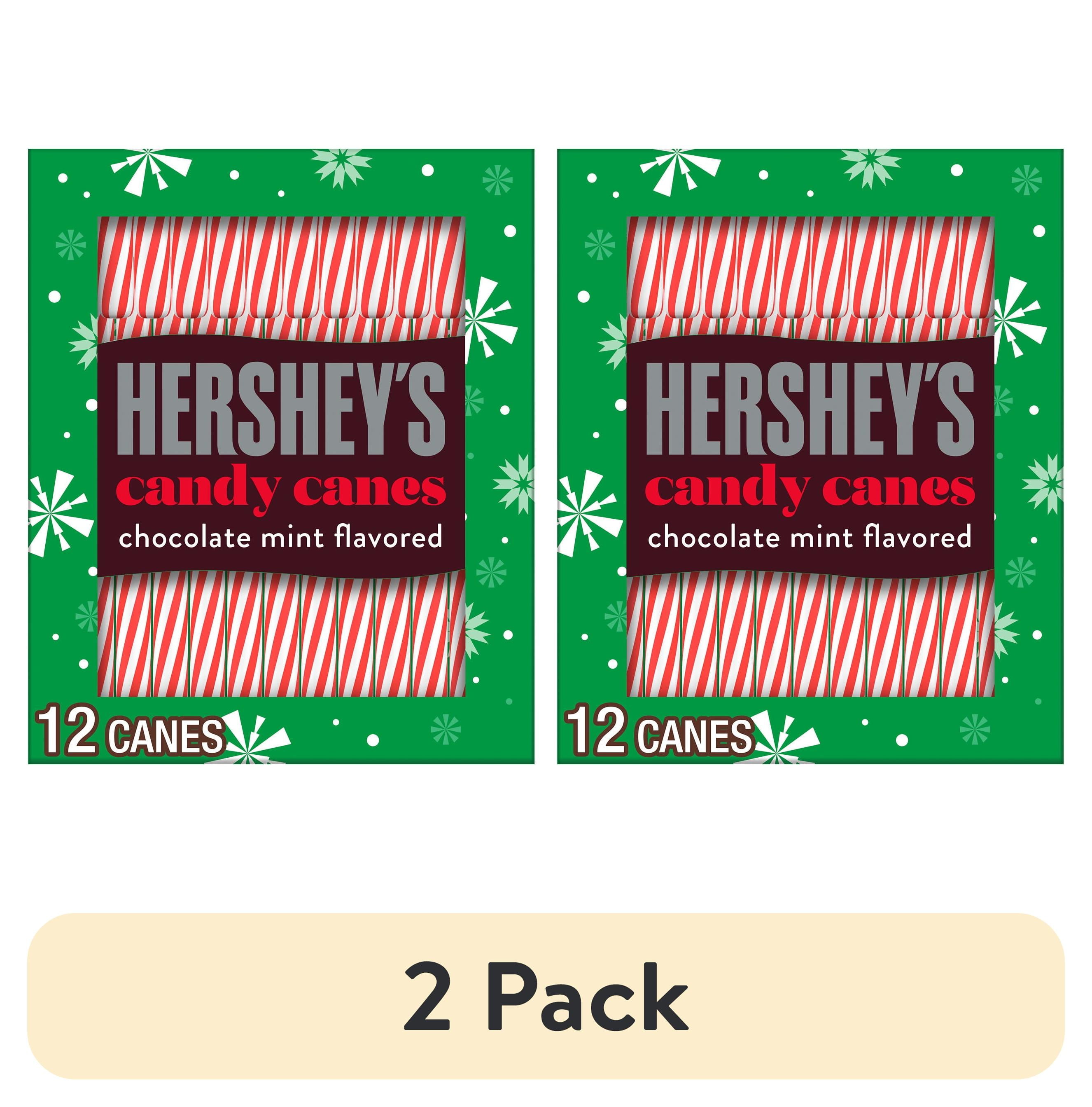 (2 pack) Hershey's Chocolate Mint Flavored Christmas Candy Canes, Box 5 ...