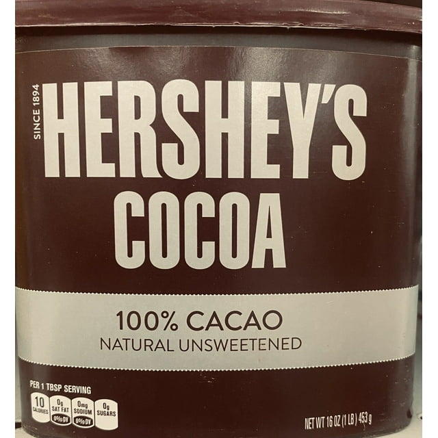 Hershey's Cocoa 100% CACAO Natural Unsweetened Powder 16 oz tub ...