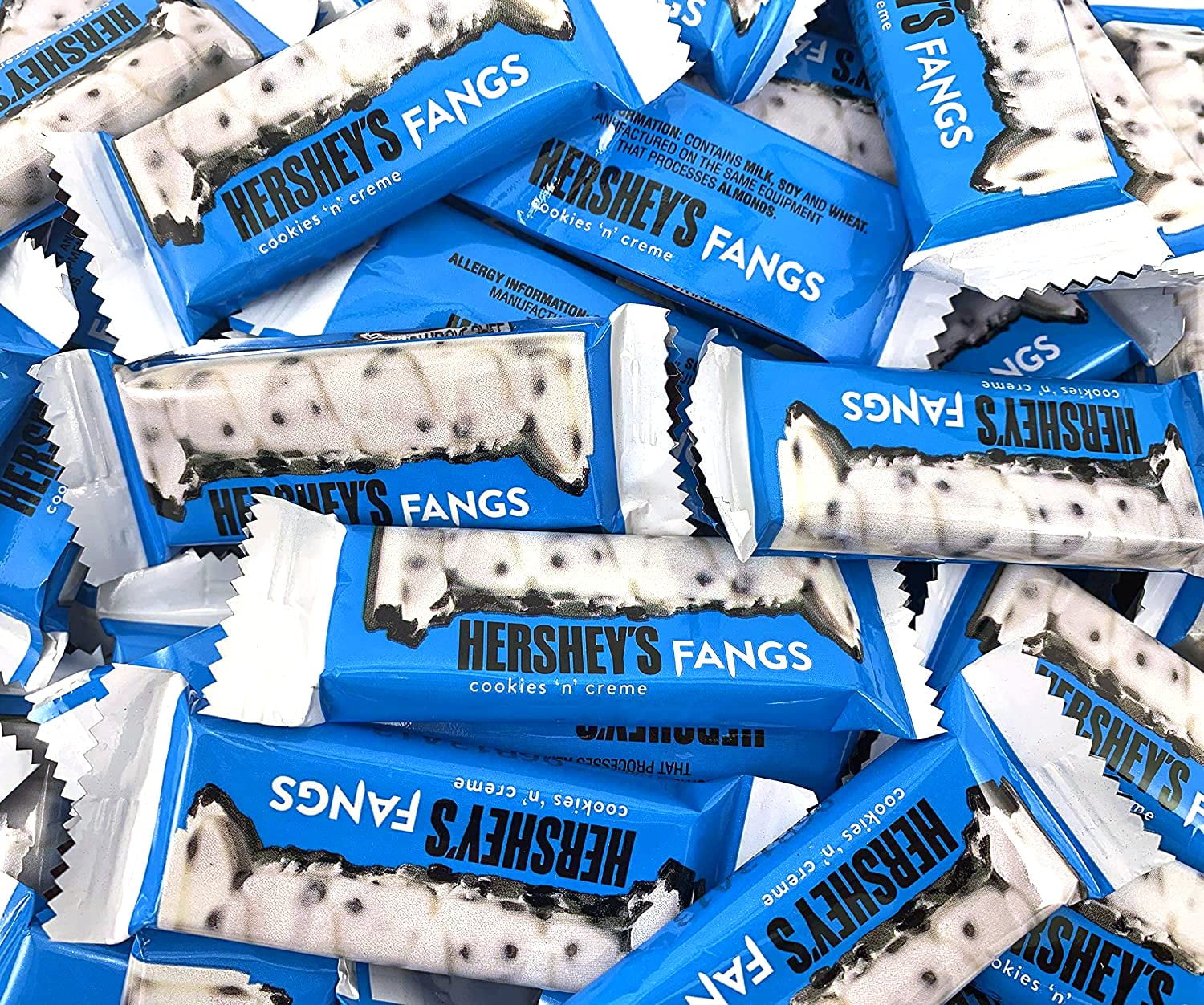 Hershey's Cookies 'n Creme Fangs Snack Size Candy Bar, Bulk 2 Pound Bag ...
