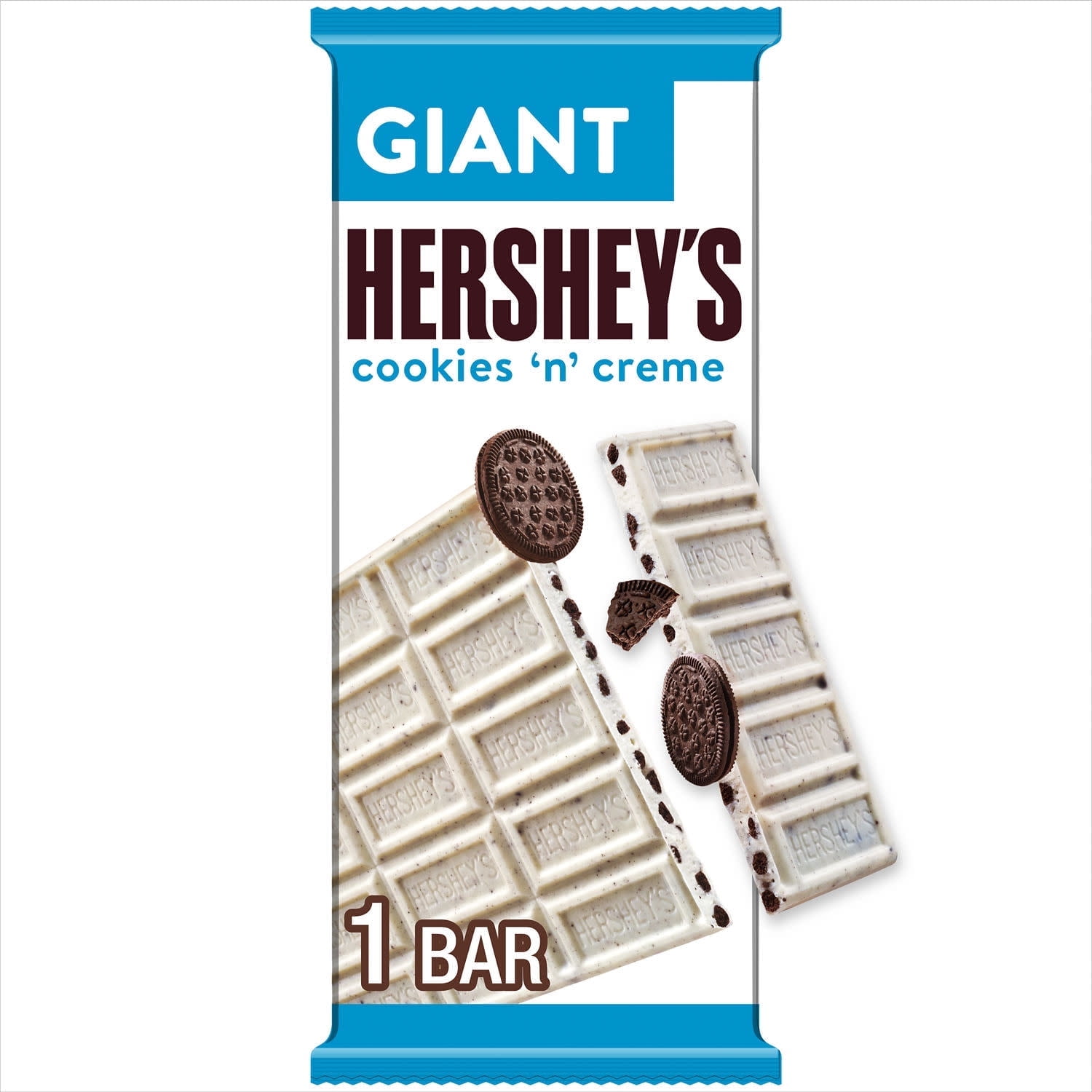 Hershey's Cookies 'n' Creme Giant Candy, Bars 7.37 oz, 25 Pieces ...