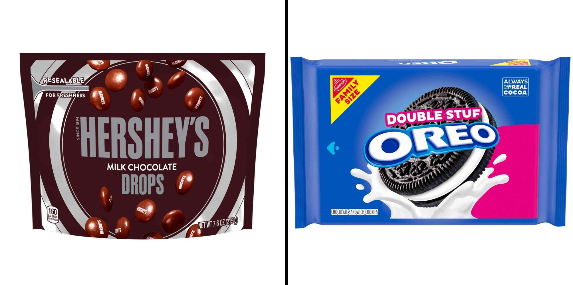 Hershey's Drops Milk Chocolate Candy 7.6 oz & OREO Double Stuf ...