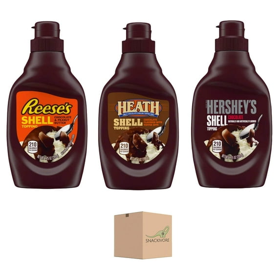 Hershey's Hard Shell Ice Cream Topping, Pack of 3, Chocolate, Heath ...