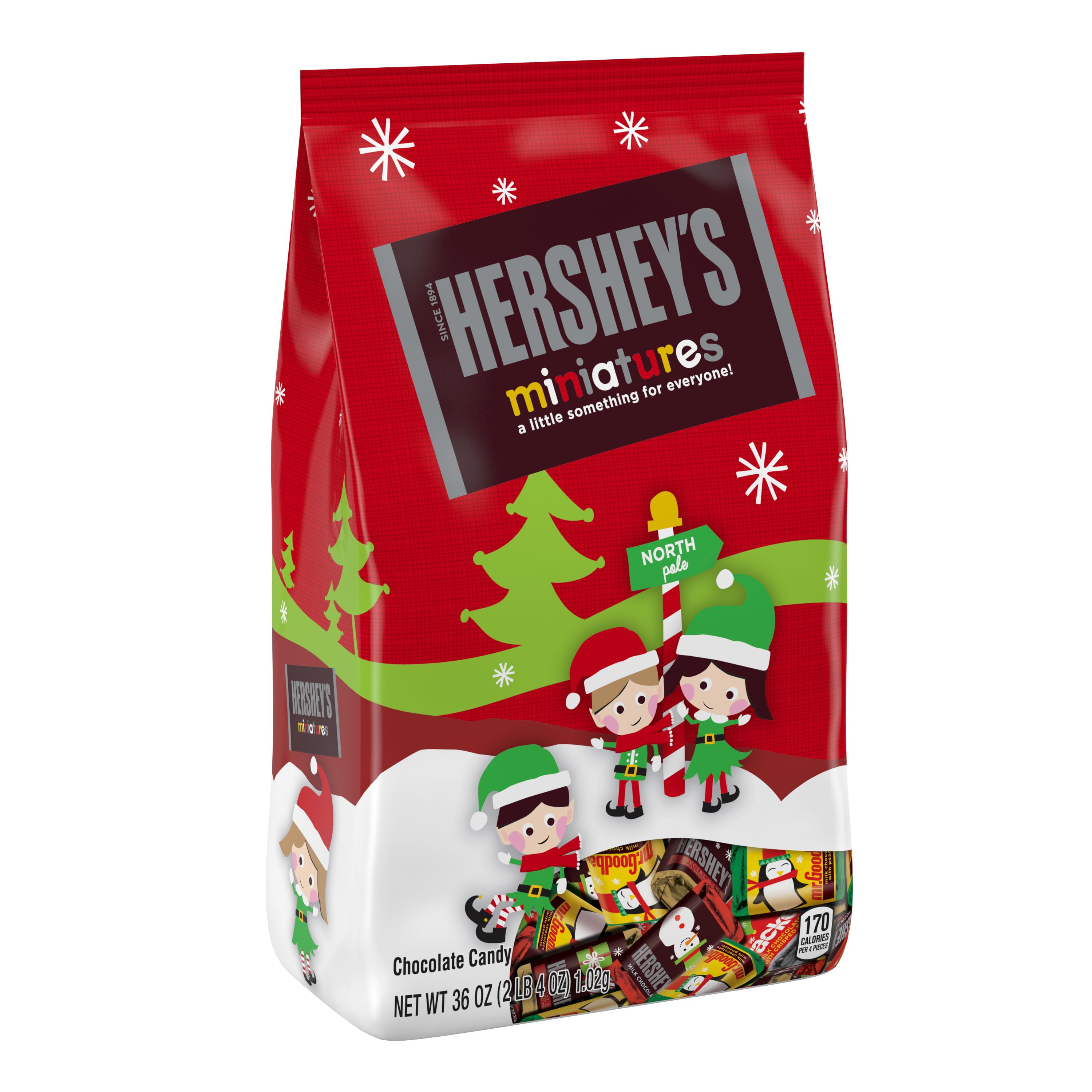 Hershey's Holiday Miniatures Chocolate Candy Bag, 36 Oz. - Walmart.com