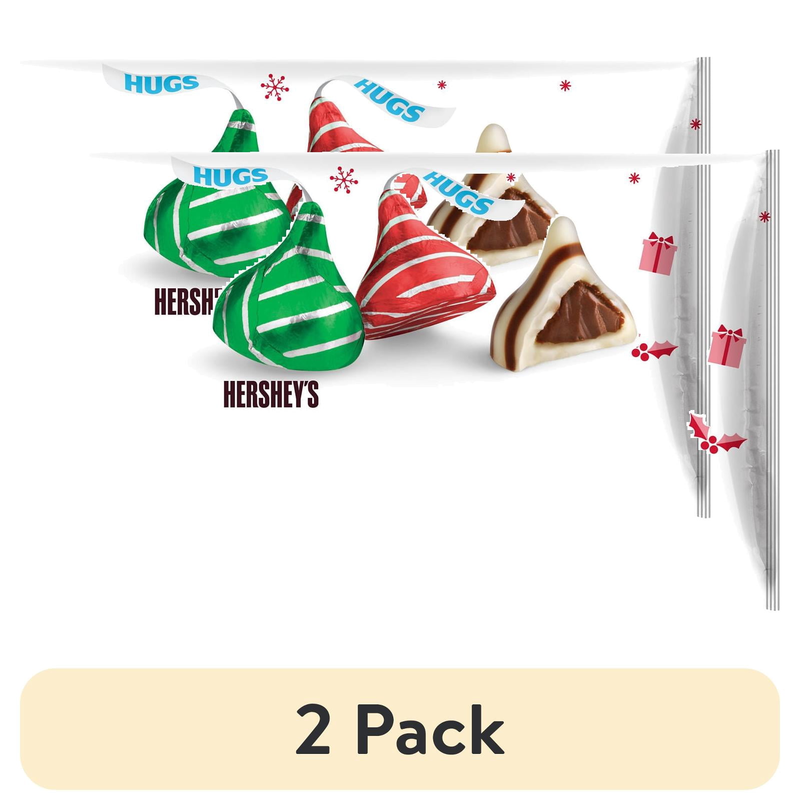 (2 pack) Hershey's Hugs Milk Chocolate Hugged by White Creme Christmas ...