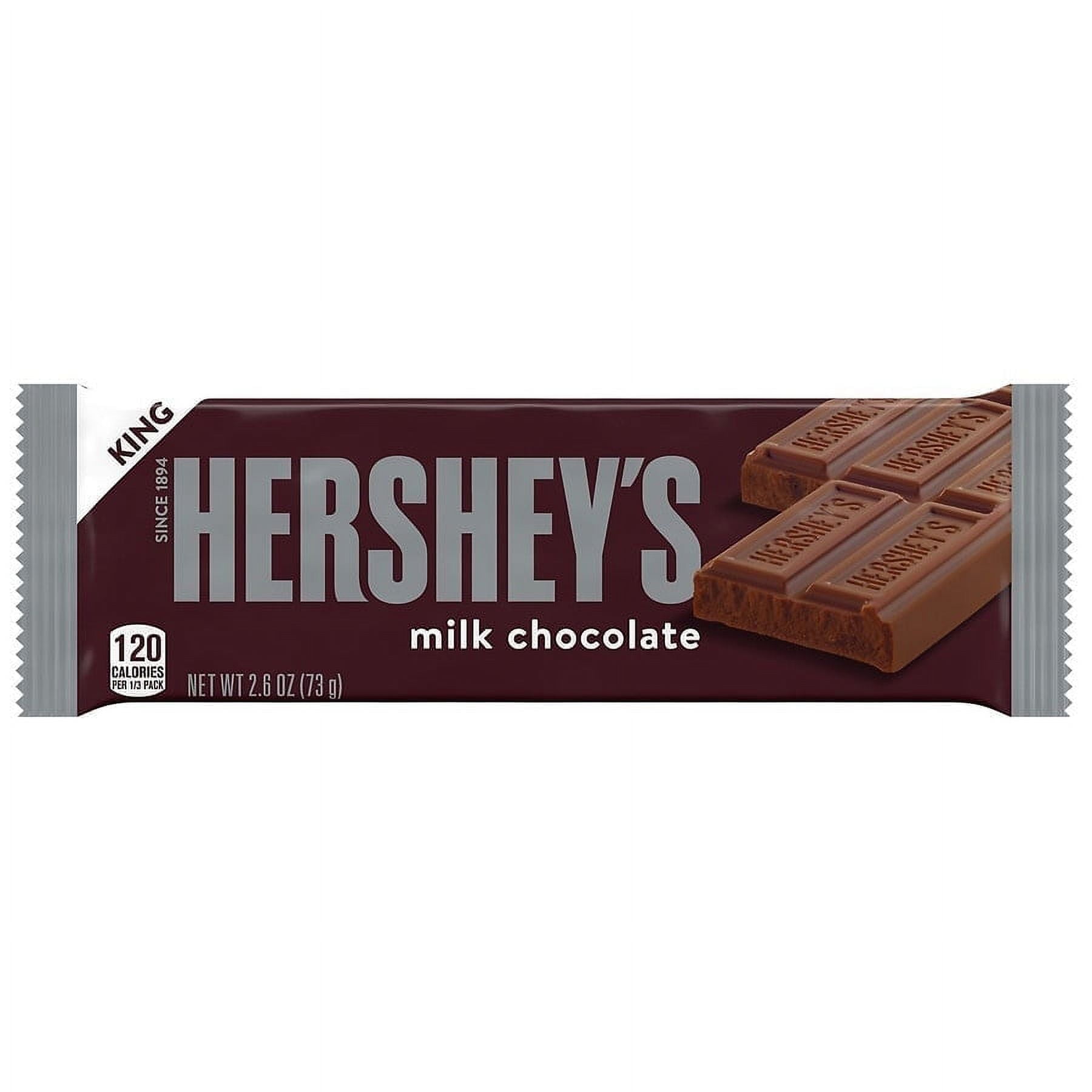 Hershey's King Size Candy, Individually Wrapped Milk Chocolate ...