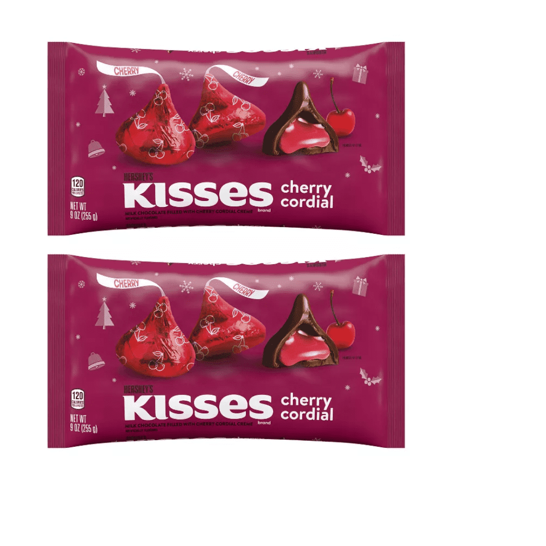 Hershey's Kisses Cherry Cordial Flavored Milk Chocolate Christmas pack ...