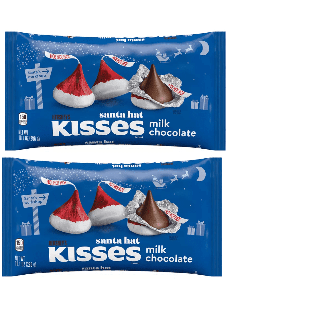 Hershey's Kisses Christmas Milk Chocolate Santa Hat Candy - 10.1oz pack ...