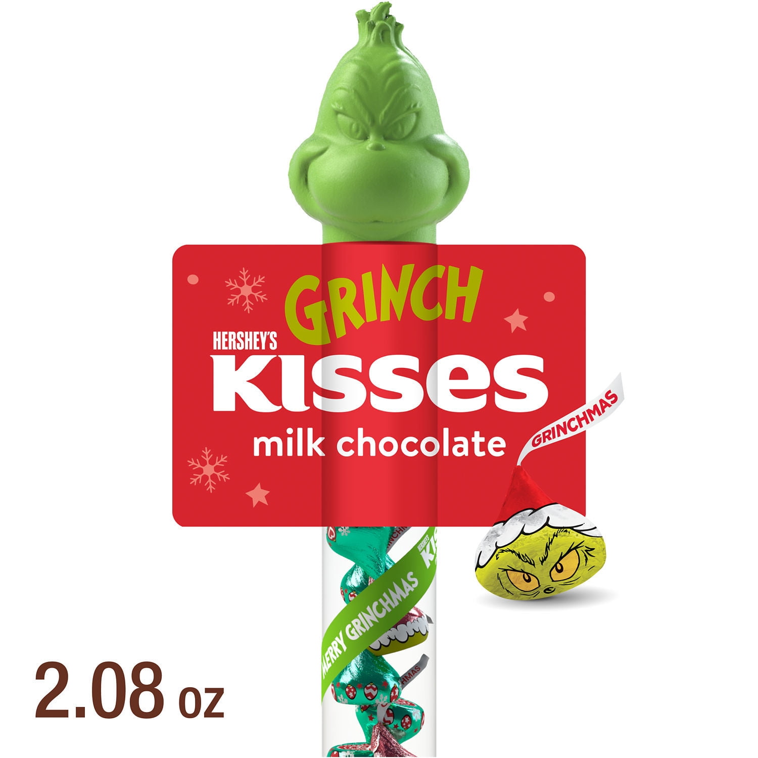 Hershey's Kisses Grinch Milk Chocolate Holiday Candy, Merry Stocking ...