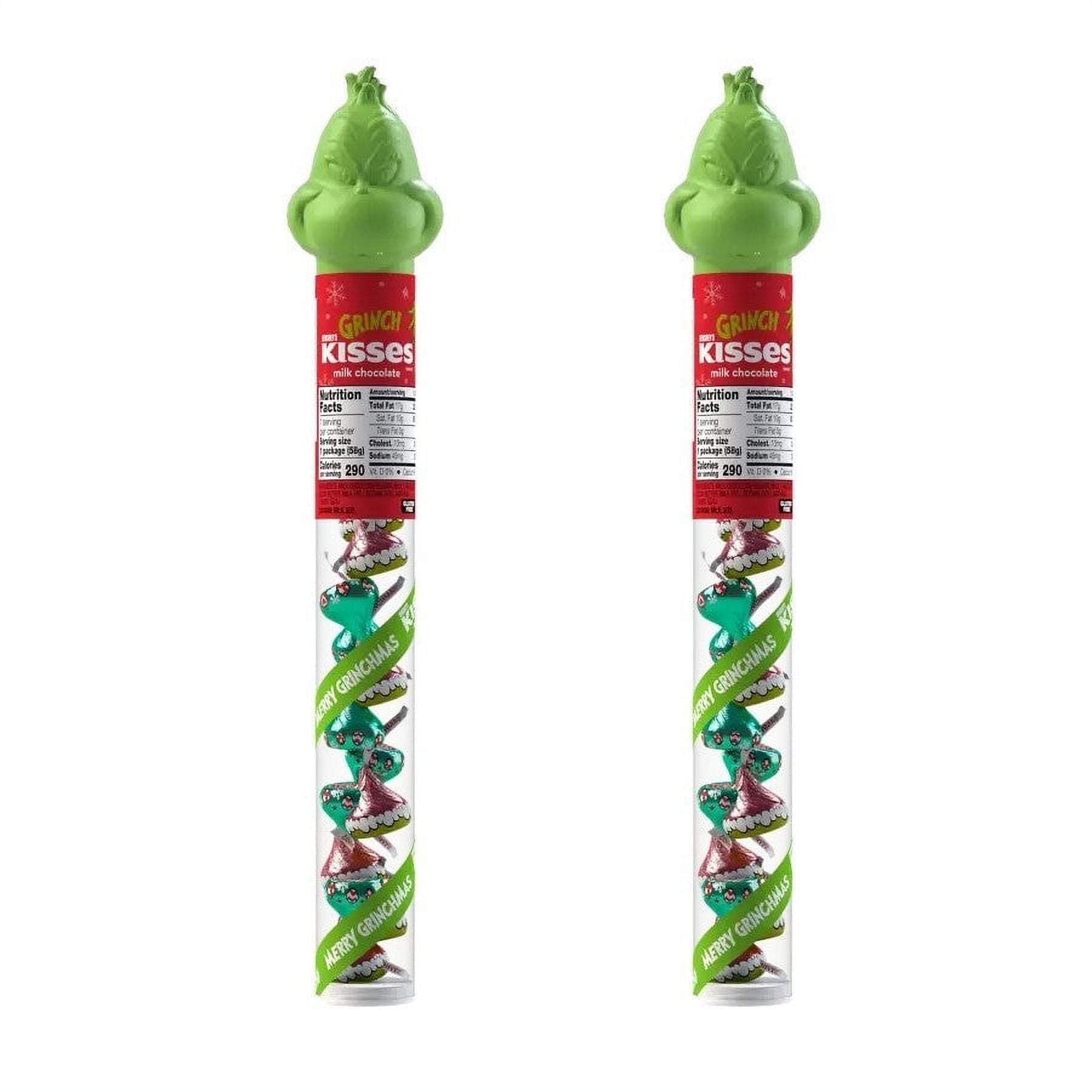 Hershey's Kisses Grinch Milk Chocolate Christmas Candy, Plastic Cane ...