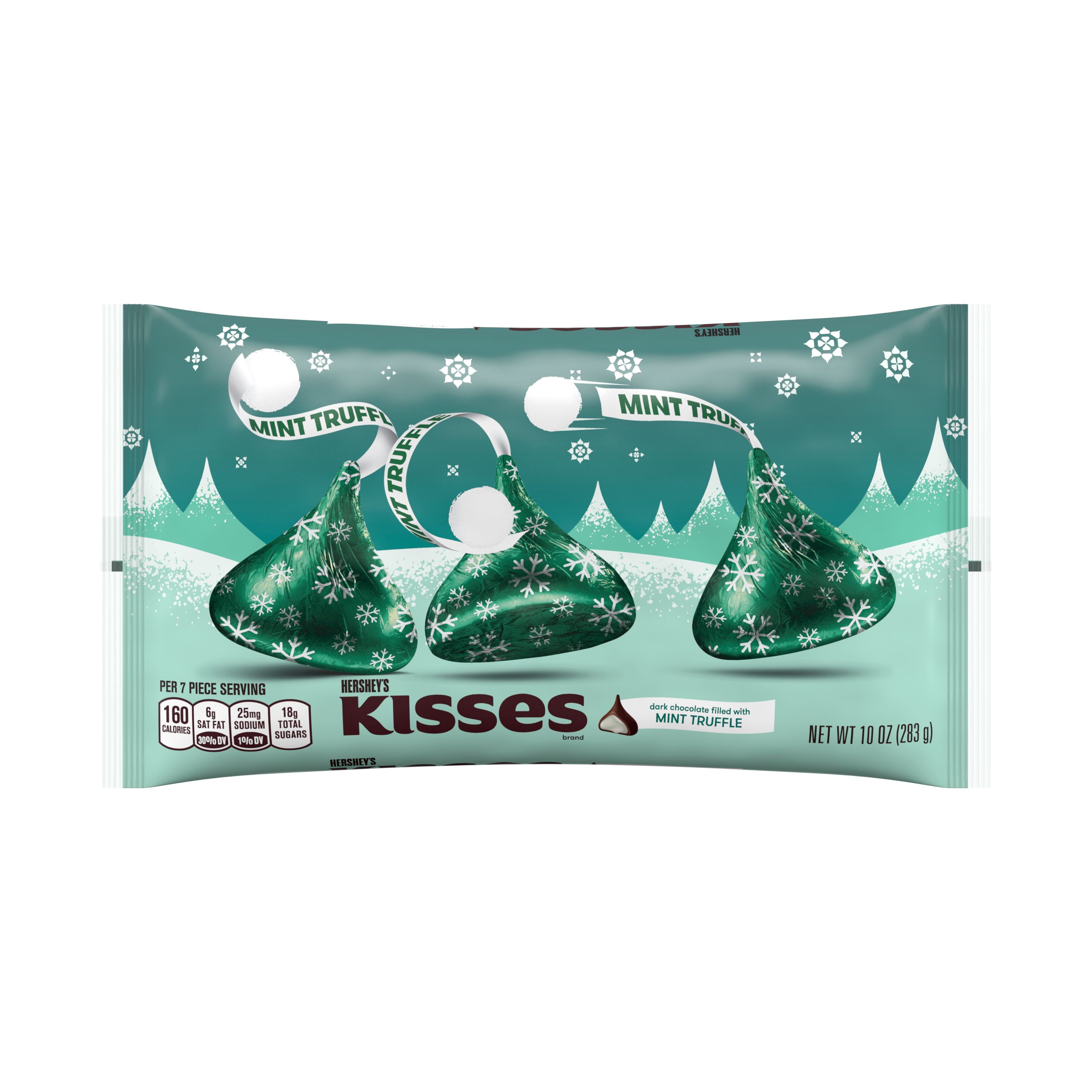 Hershey's Kisses Christmas Cocoa Peppermint Dark Chocolate Candy Mint ...