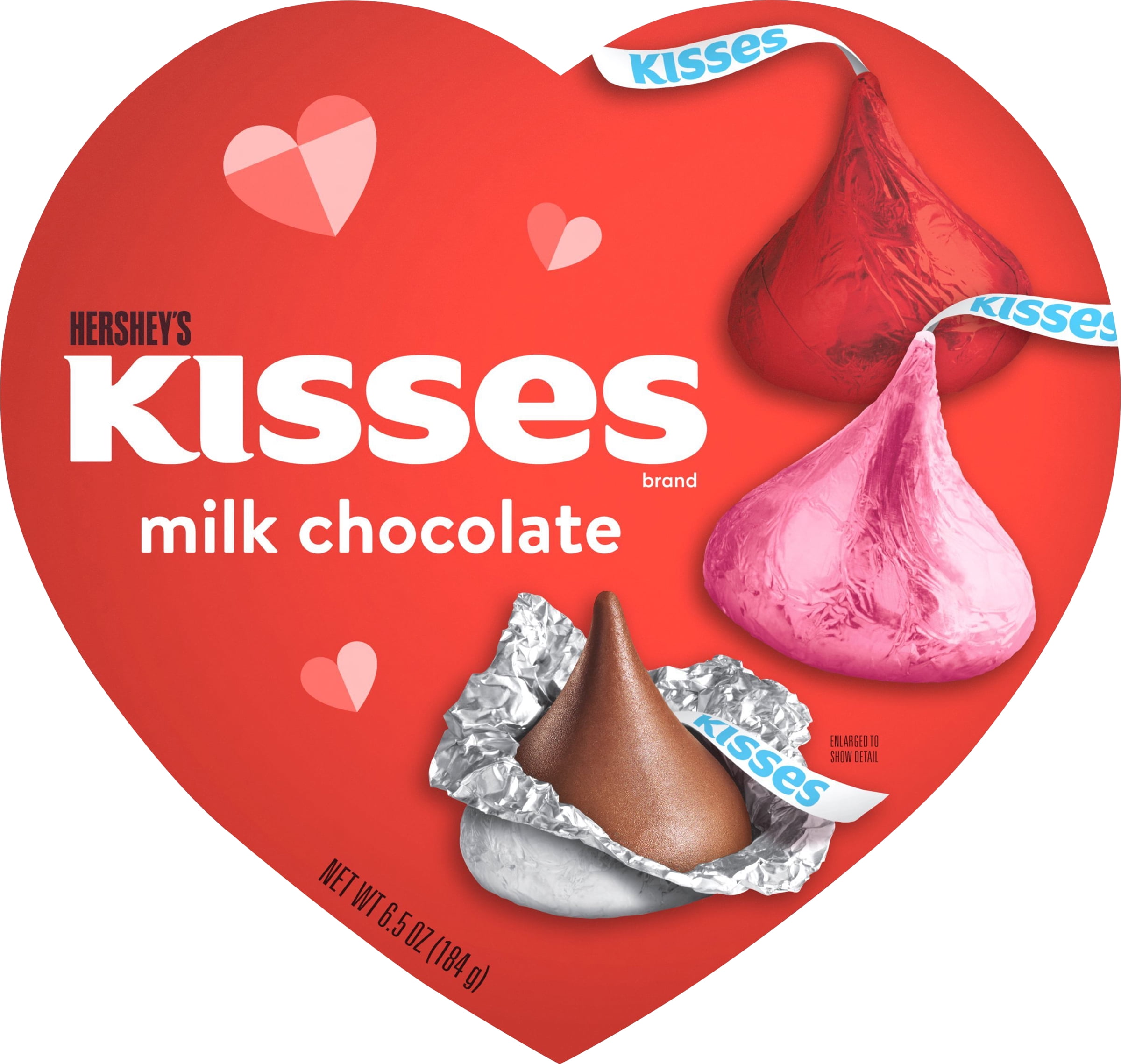 Hershey's Kisses Milk Chocolate Candy, Valentine's Day, 6.5 Ounce Heart ...