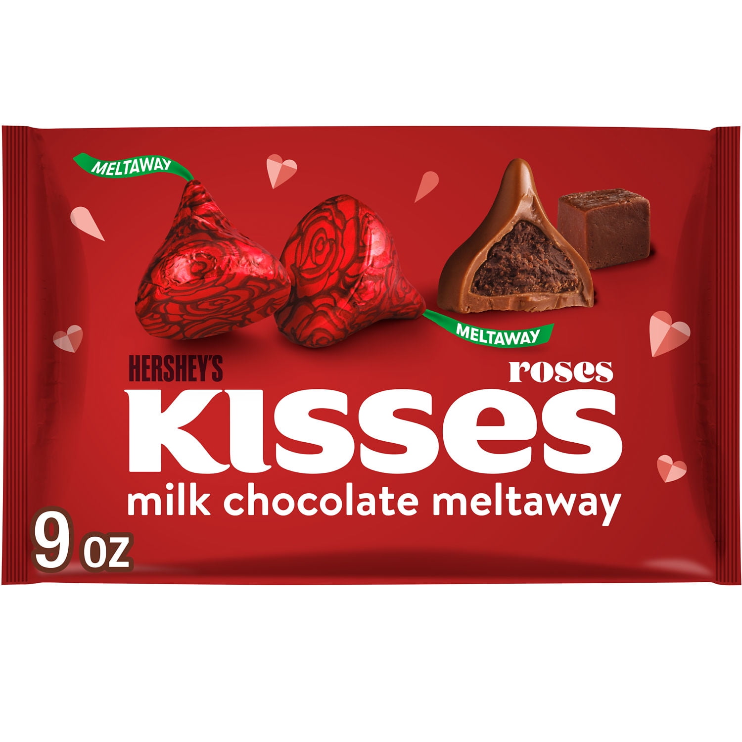 Hershey's Kisses Individually Wrapped Milk Chocolate Meltaway Valentine ...