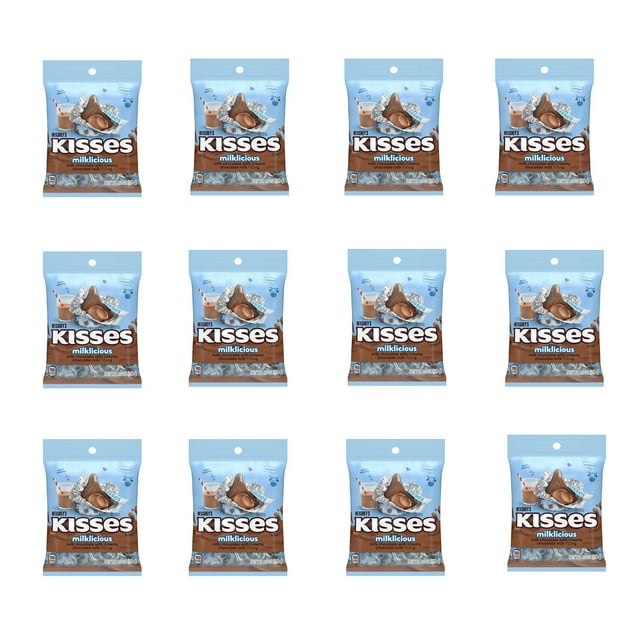 Hershey's Kisses Milklicious Milk Chocolate Candy Whole Case, 12 Bag ...