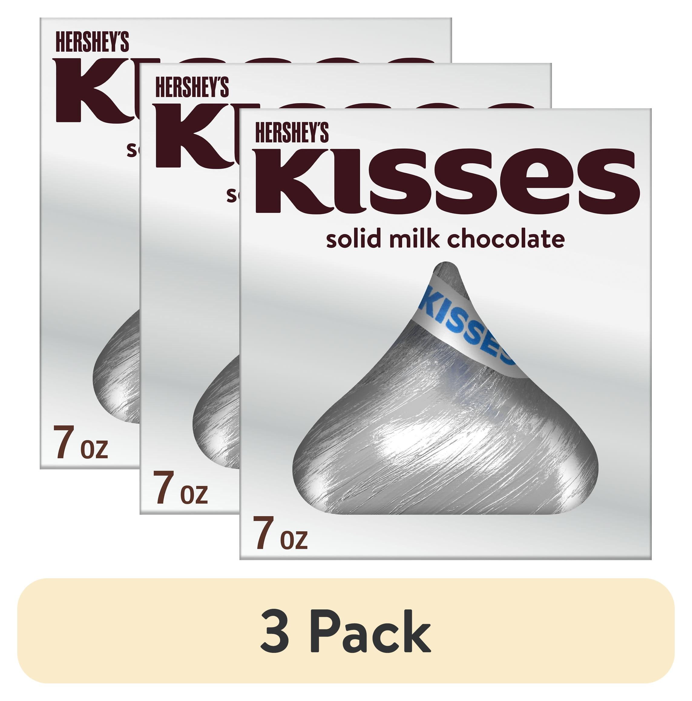 (3 pack) Hershey's Kisses Solid Milk Chocolate Candy, Gift Box 7 oz ...