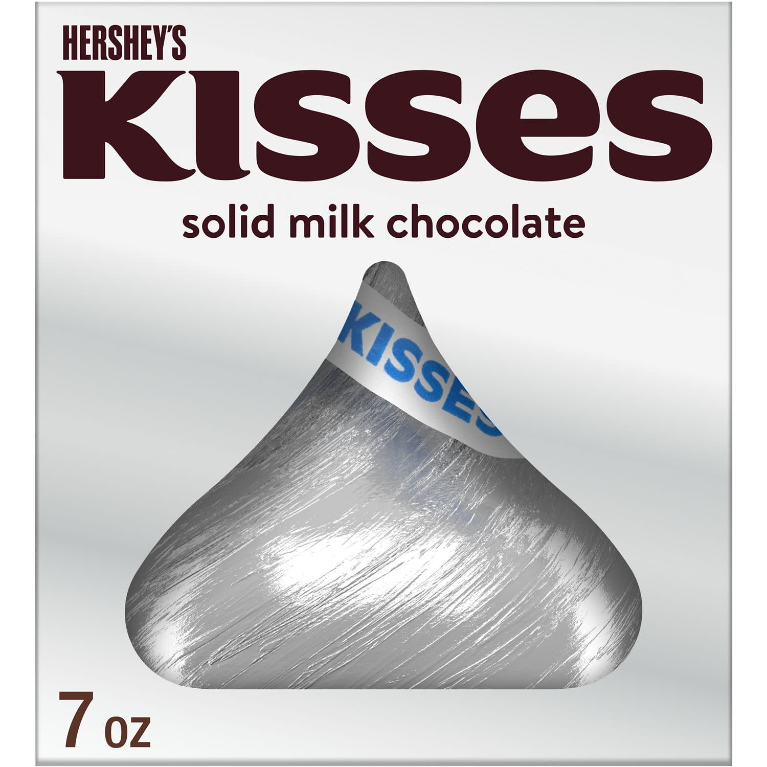 Hershey's Kisses Shareable Solid Milk Chocolate Candy, 7 oz Gift Box ...