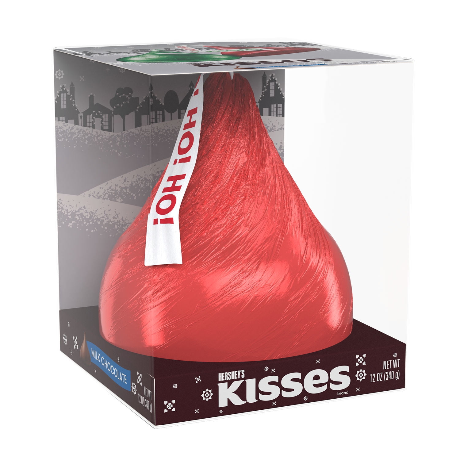 Hershey's Kisses Solid Milk Chocolate Christmas Candy, Gift Box 12 oz ...