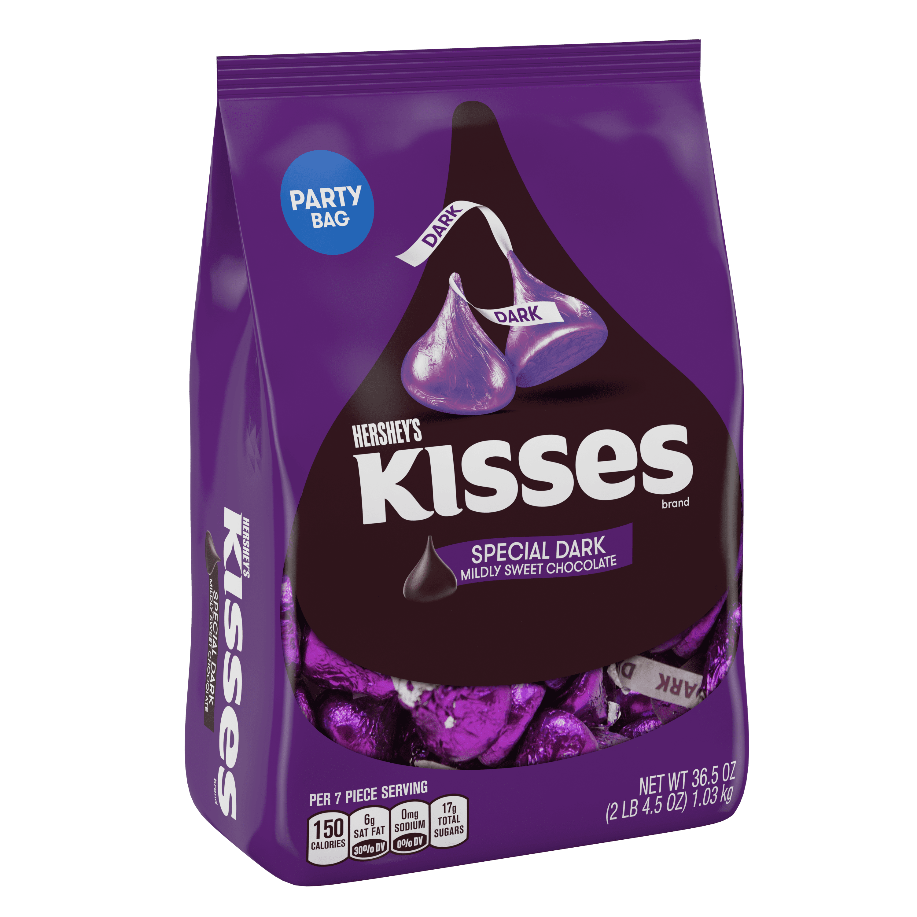 Hershey's Kisses Special Dark Mildly Sweet Chocolate Candy, 38.4 Oz ...