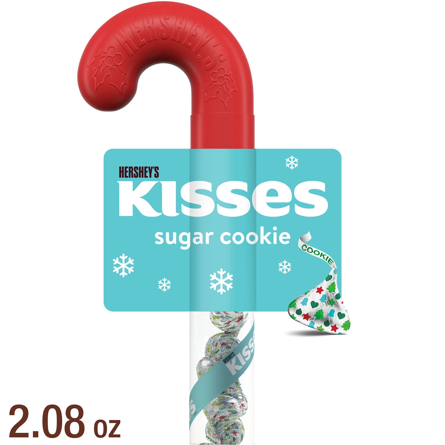 Hershey's Kisses Sugar Cookie Flavored Christmas Candy, Plastic Cane 2. ...