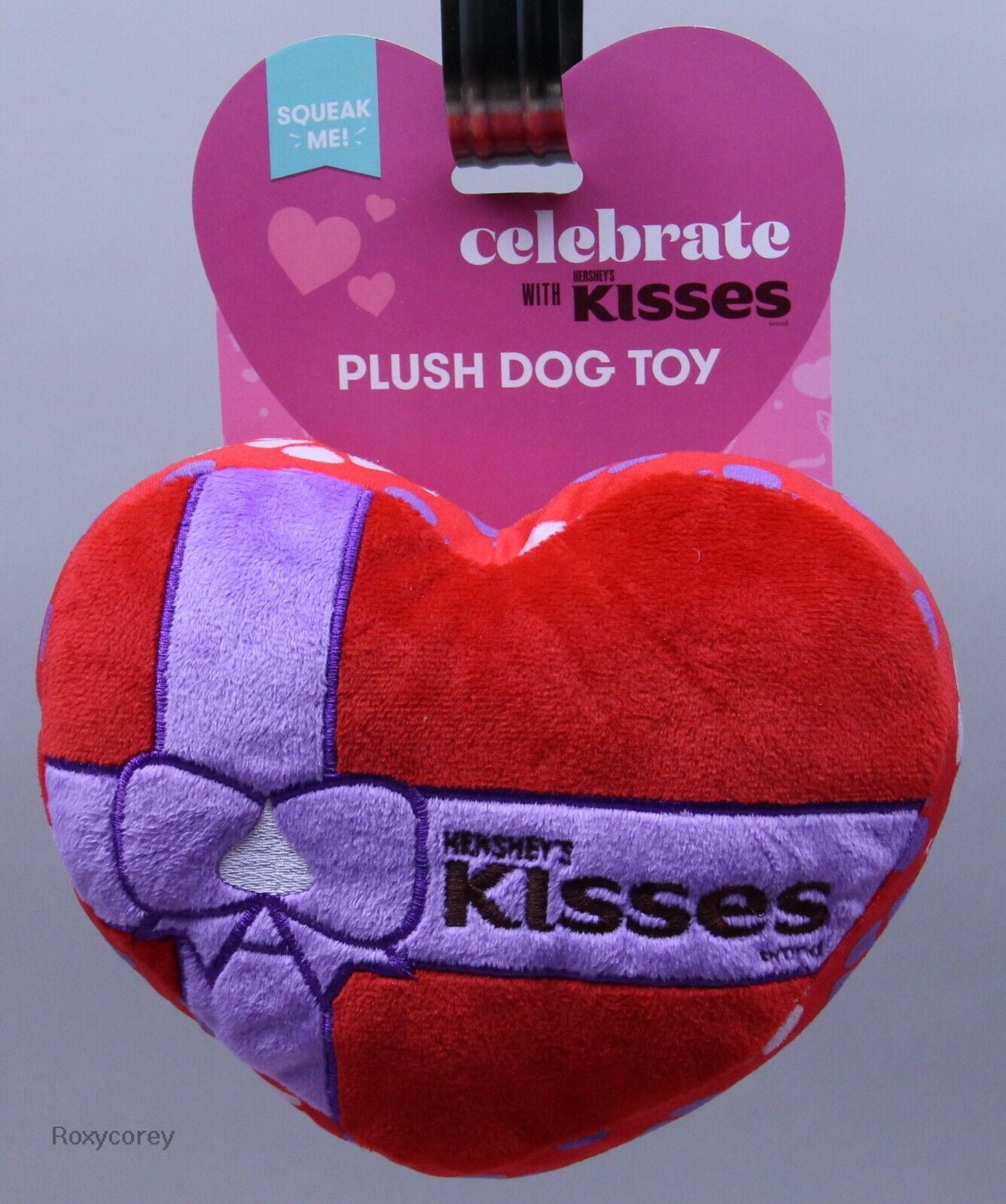 Hershey's Kisses Themed Kisses Gift Box Squeaky Crinkle Dog Toy Heart ...