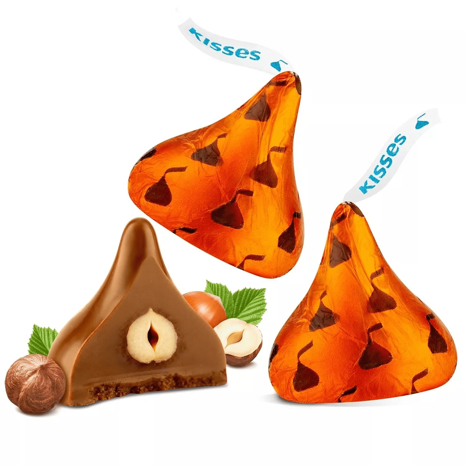 Hershey's Kisses Whole Hazelnut, Filling in Rich Milk Chocolate Candy ...