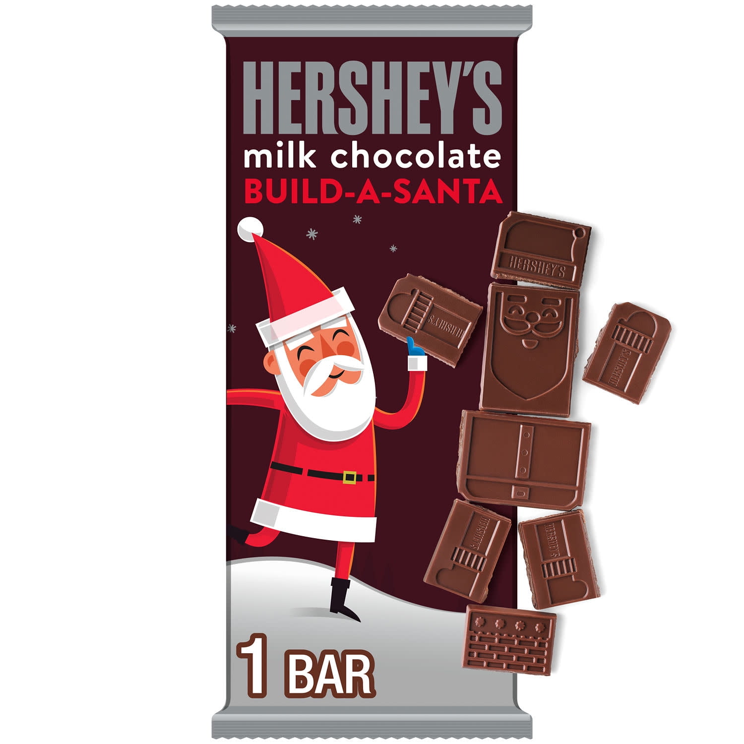 Hershey's Milk Chocolate Build-A-Santa Candy Bar, Creative Holiday ...