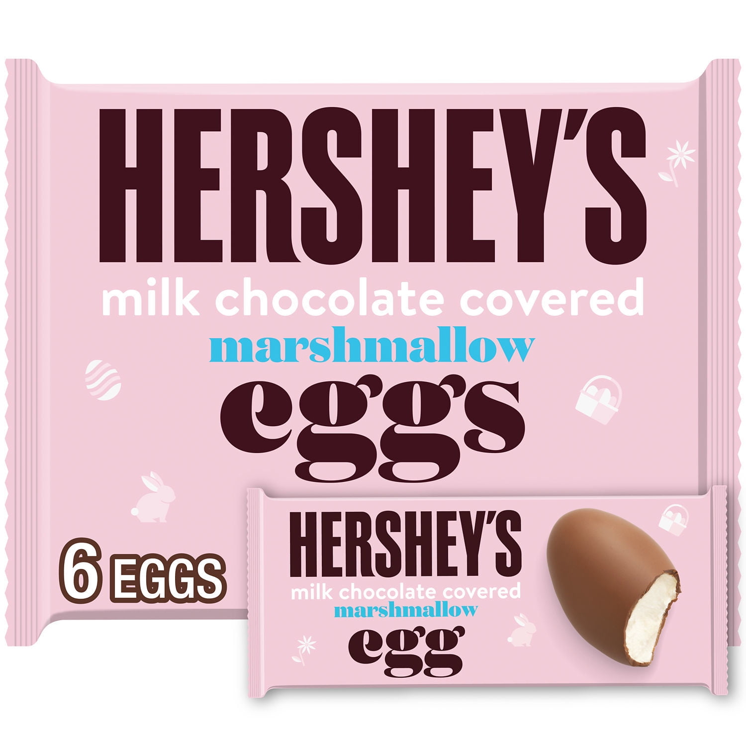 Hershey's Marshmallow Eggs, Milk Chocolate Covered Easter Candy, 0.95 ...
