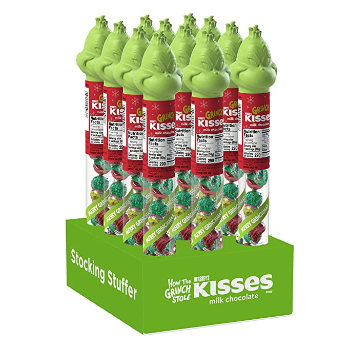 Hershey's Milk Chocolate Grinch Kisses 2.08 oz. Stocking Stuffer ...