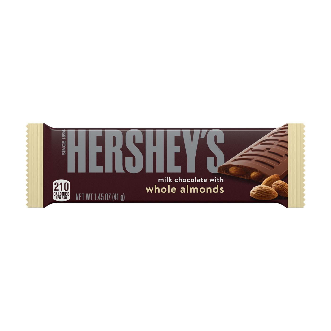 Hershey's Milk Chocolate with Whole Almonds Candy Bar - 1.45 oz - Walmart.com