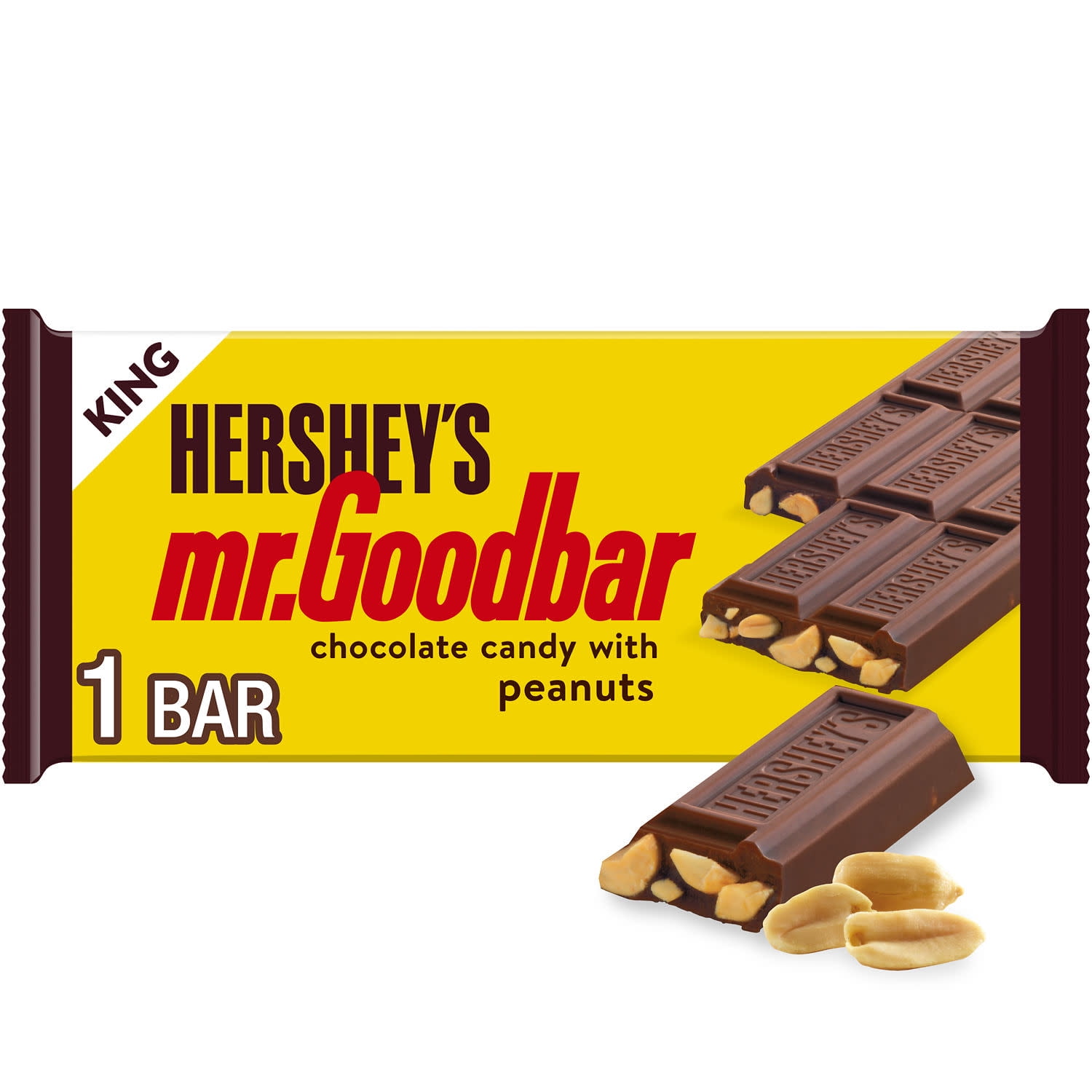 Hershey's Mr. Goodbar Chocolate with Peanuts King Size Candy, Bar 2.6 ...
