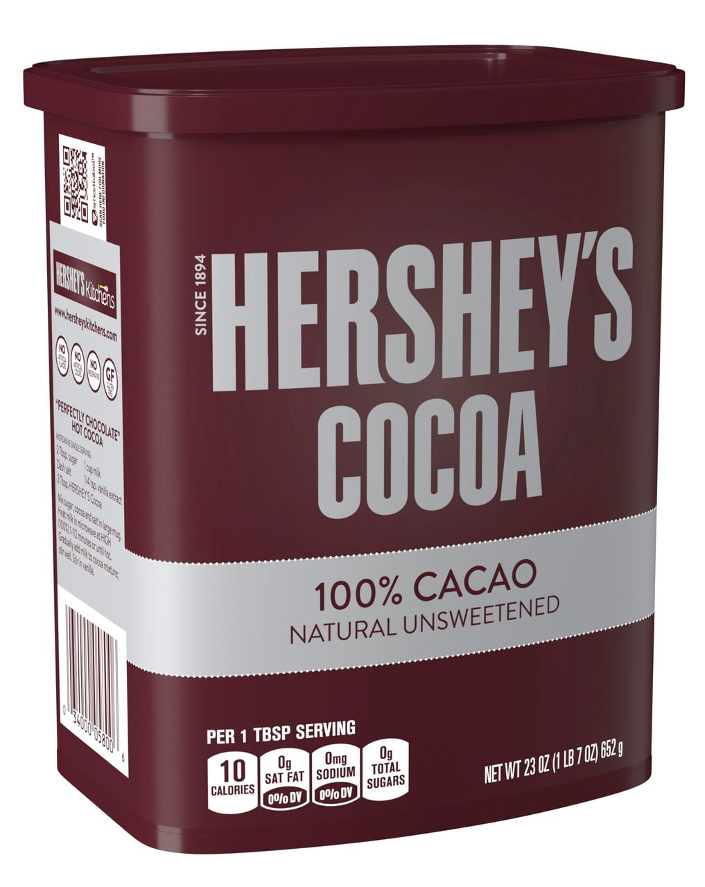 Hershey's Unsweetened Cocoa Powder, 100% Cacao, Baking and Desserts, 23 ...