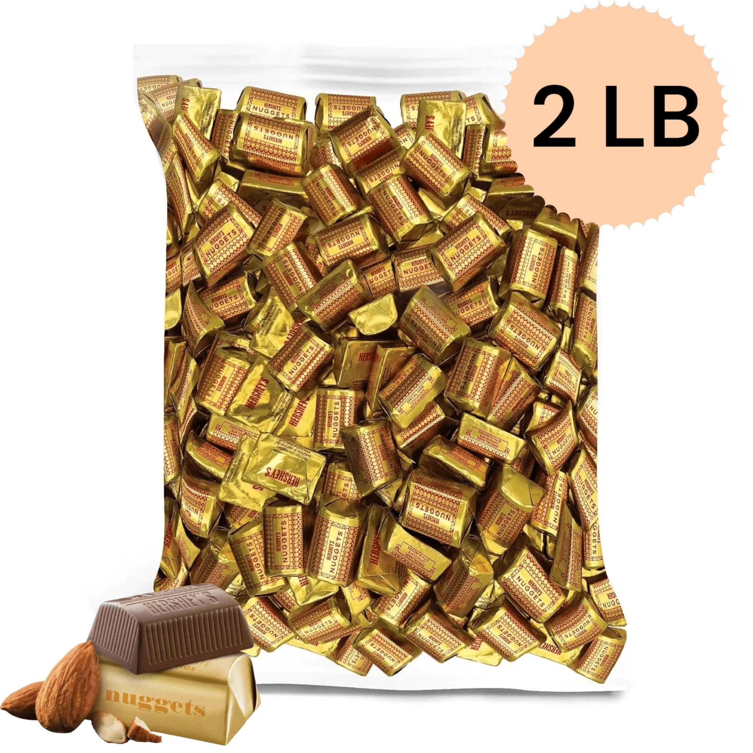 Hershey's Nuggets Milk Chocolate with Almonds Candy, Share Pack 2 LBS ...