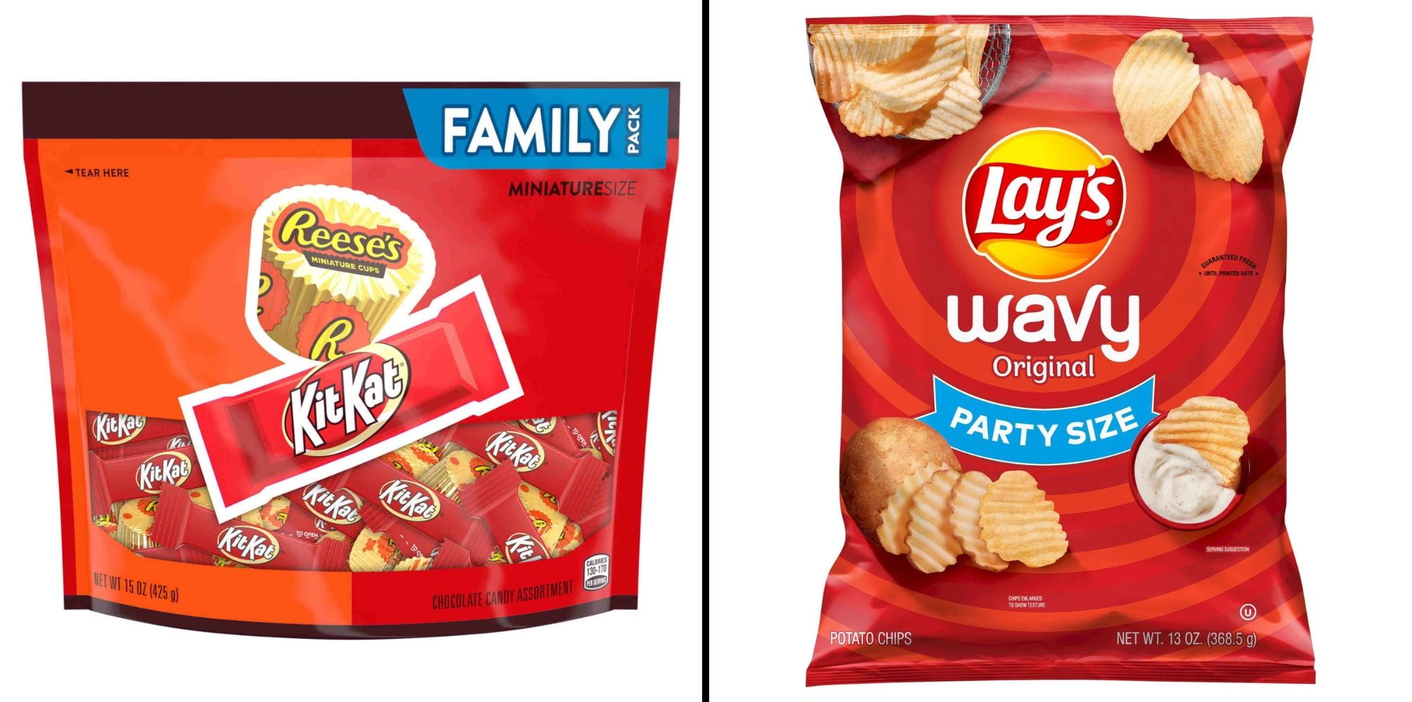 Hershey's Reese's & Kit Kat Miniature Size Chocolate & Lay's Wavy ...