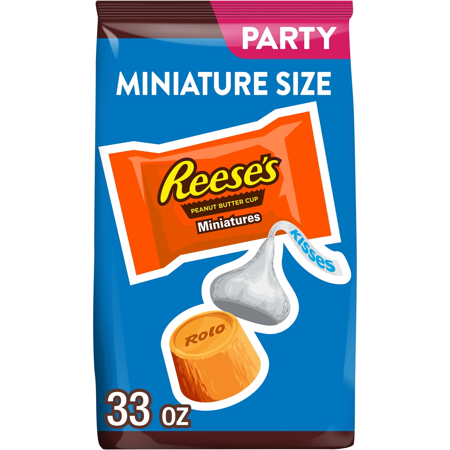 Hershey's, Reese's and Rolo Miniatures Assorted Flavored Candy, Party ...