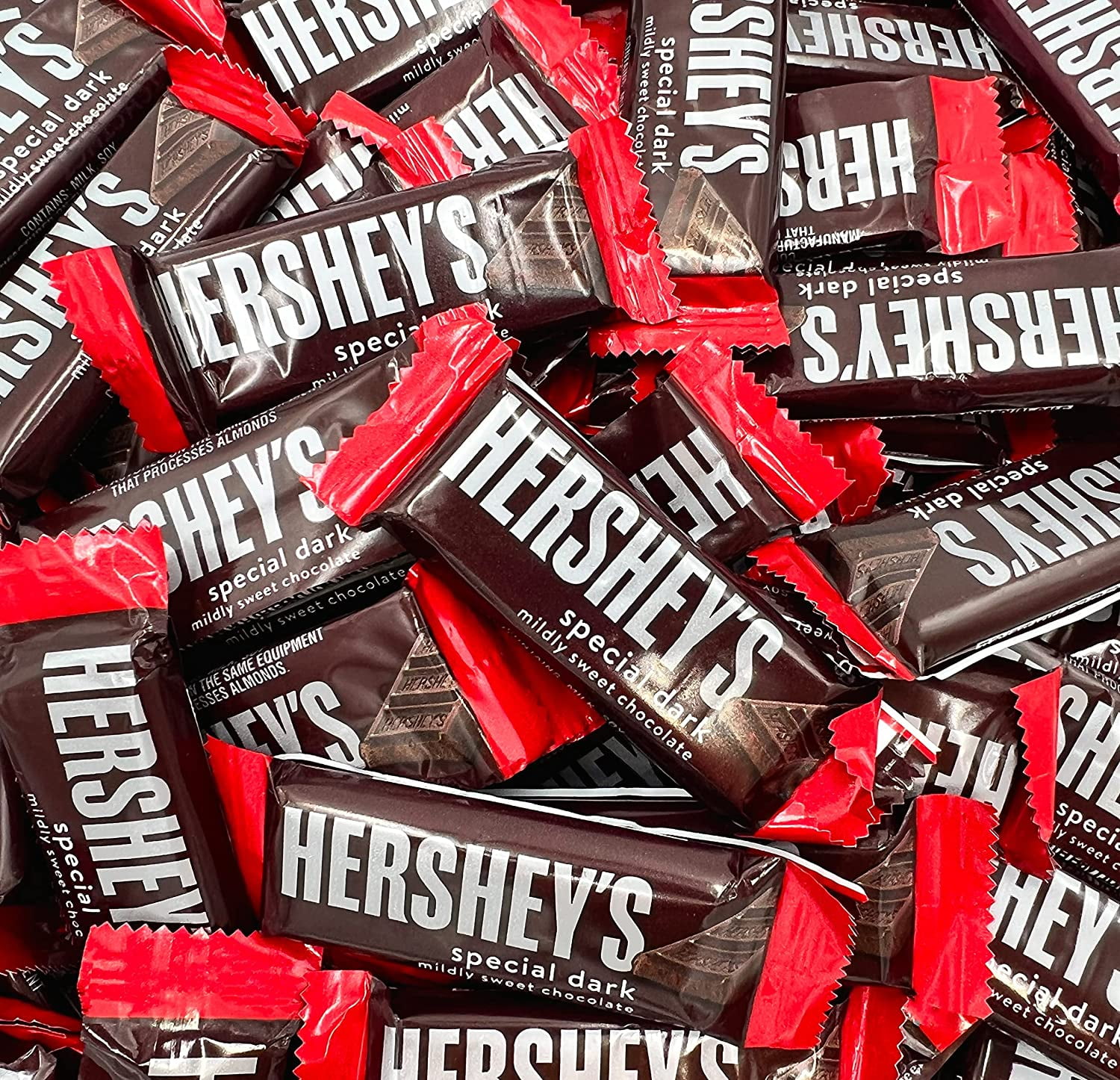 Hershey's Special Dark Mildly Sweet Chocolate Candy Bars, Snack Size, 5 ...