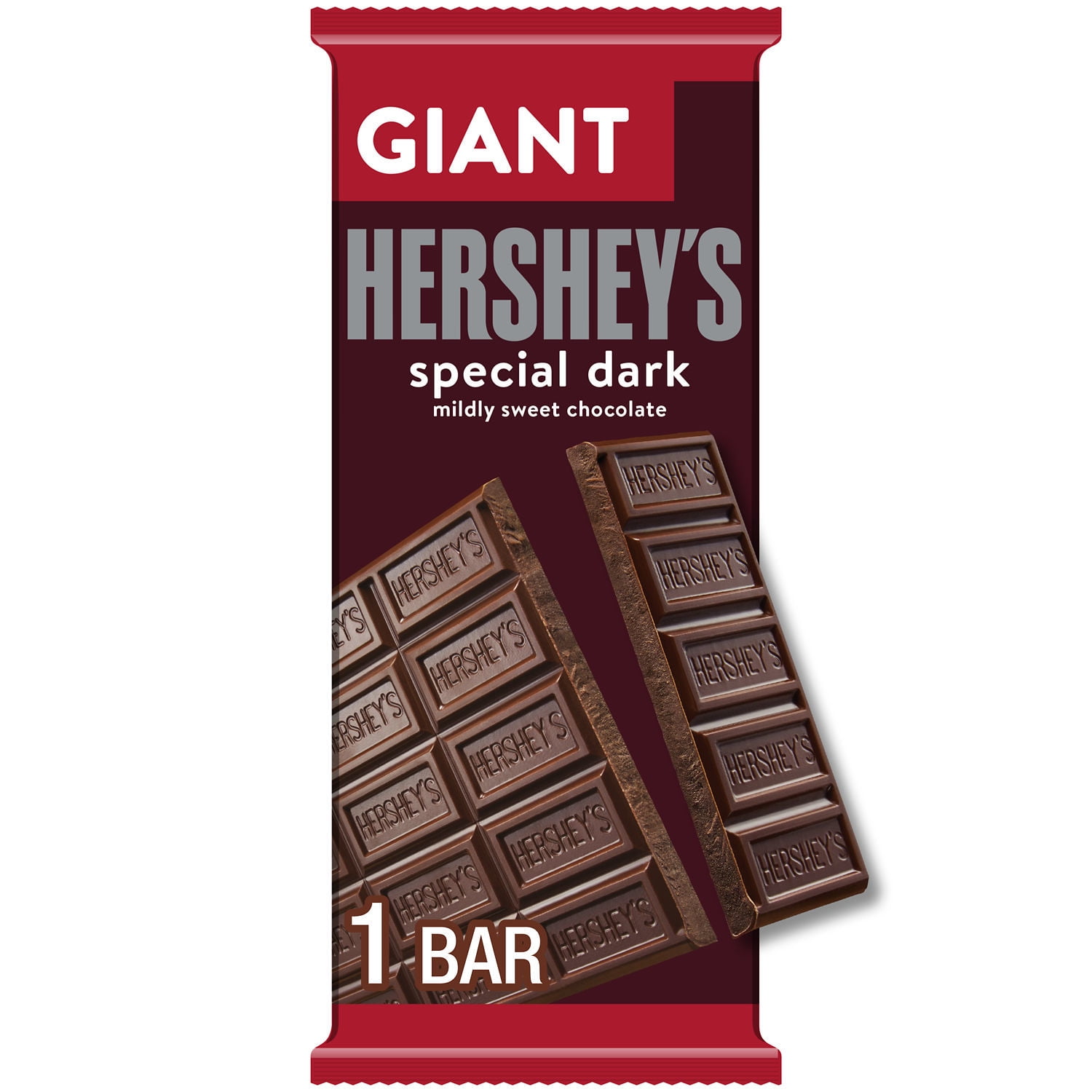 Hershey's Special Dark Mildly Sweet Chocolate Giant Candy, Bar 7.56 oz ...