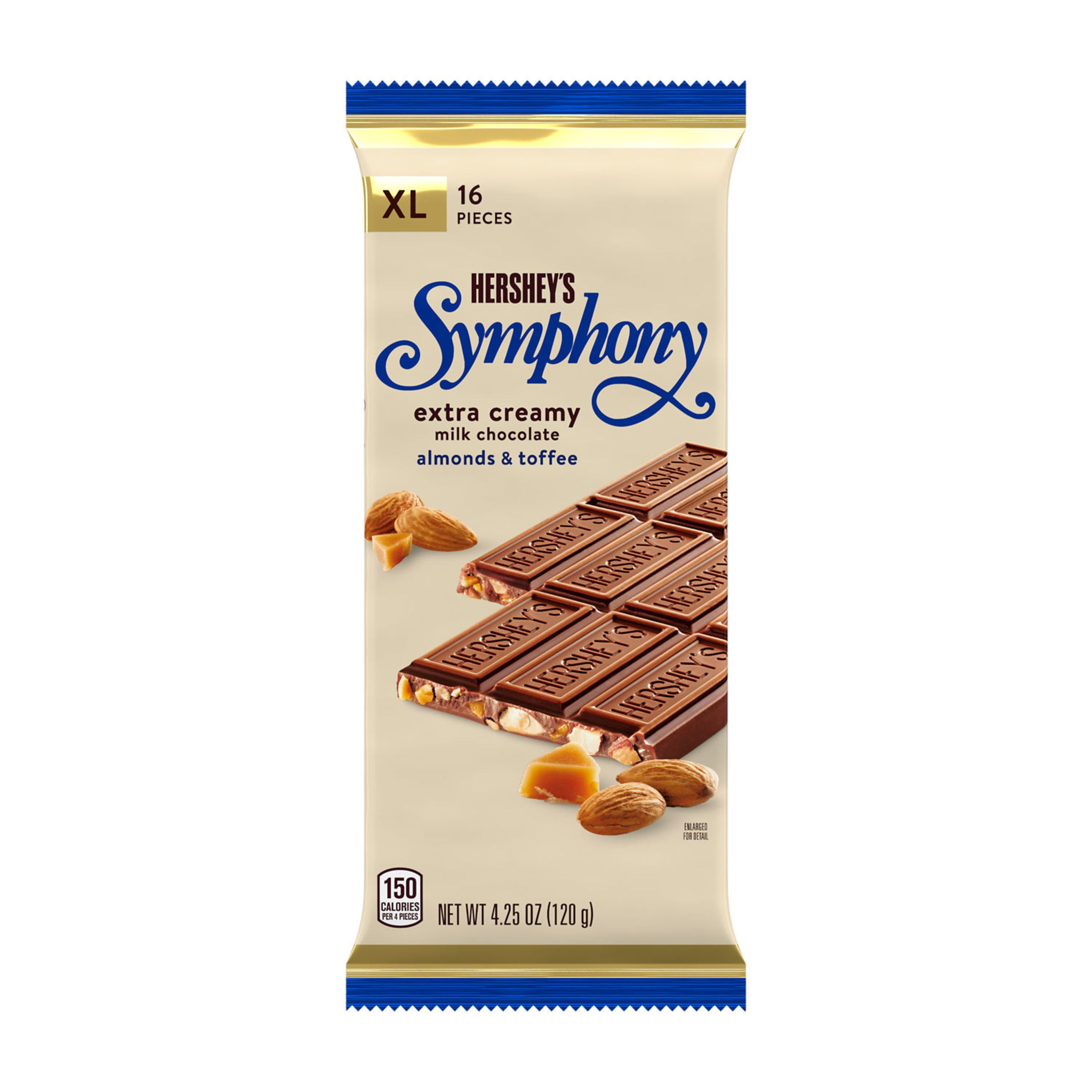 Hershey's Symphony Milk Chocolate Almonds & Toffee XL Candy Bar, 16 pc ...