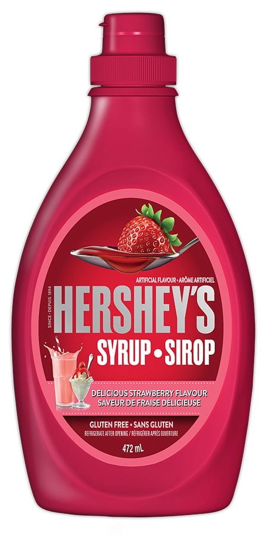 Hershey's Syrup Delicious Strawberry Flavor, 472mL/16 fl. oz. Bottle ...
