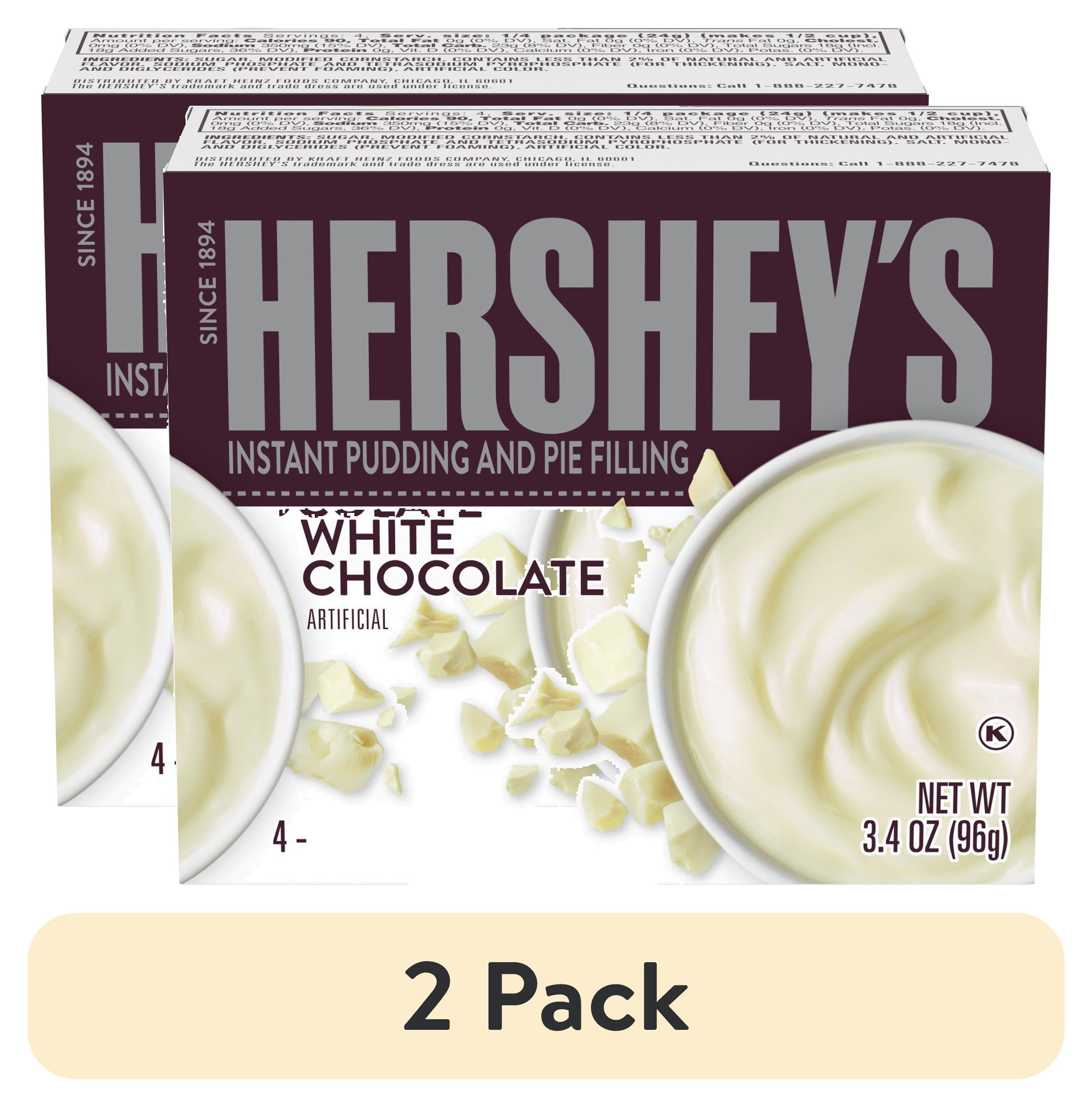 (2 pack) Hershey's White Chocolate Instant Pudding and Pie Filling, 3.4 ...