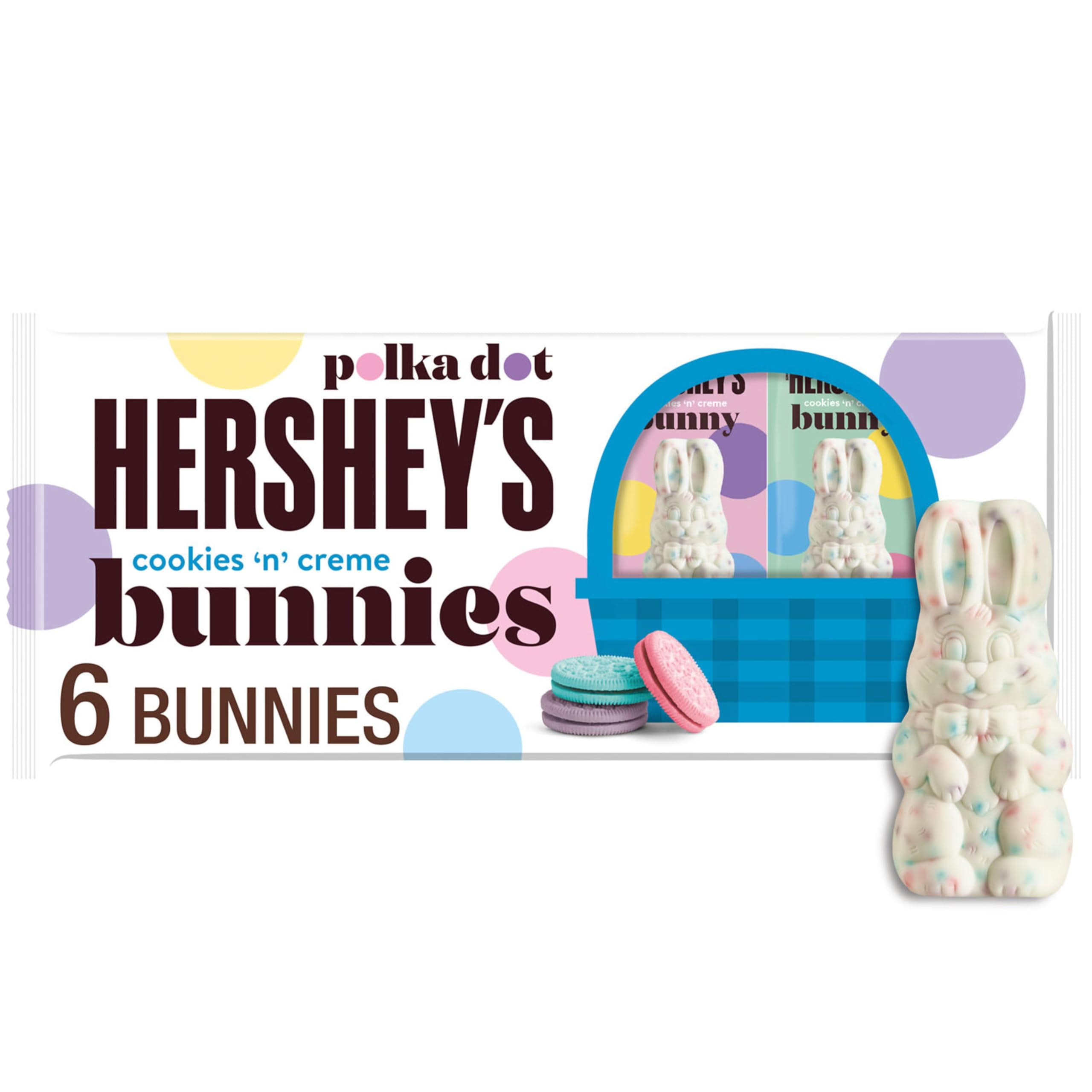 Hersheys Cookies N Creme Polka Dot Bunnies, Easter Candy Packs, 1.2 Oz ...