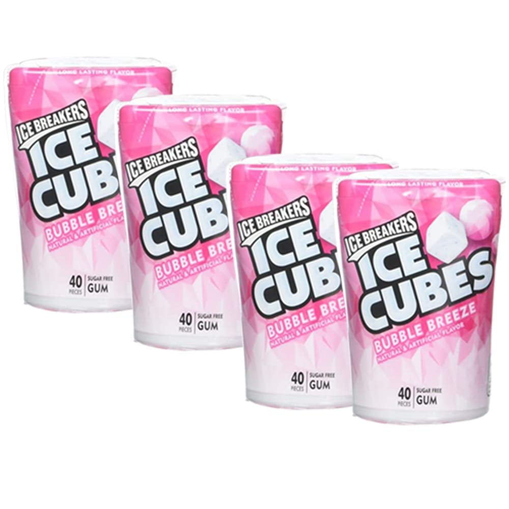 Hersheys Ice Breakers Cubes Sugar Free Gum Bubble Breeze 4 Count