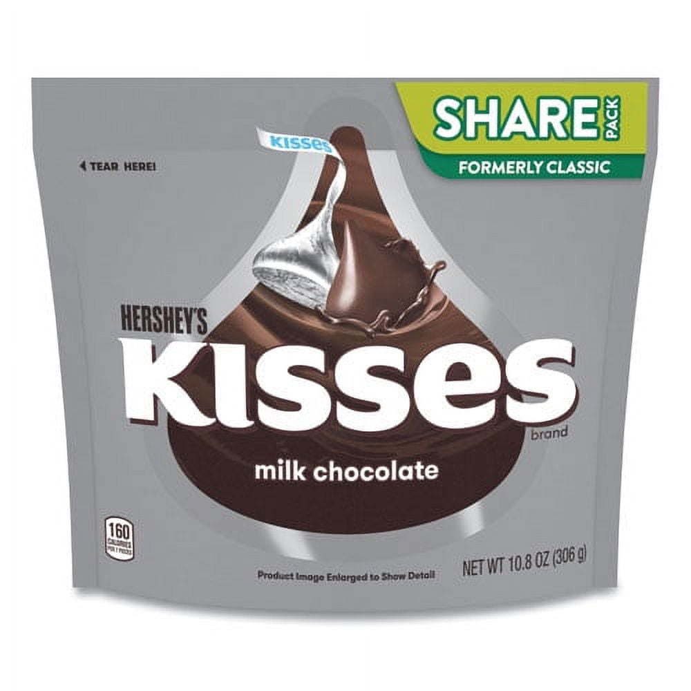 Hersheys Kisses Milk Chocolate Share Pack Silver Wrappers 108 Oz Bag 3 Bagspack Delivered