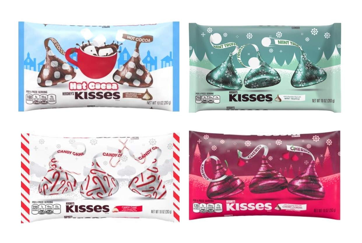 Hersheys Kisses Holiday Variety Pack Of 4 Flavors Candy Cane 10 Oz Mint Truffle 10 Oz Hot