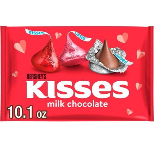 Hersheys Kisses Milk Chocolate, Valentines Candy Bag, 10.1 Oz Packaging ...