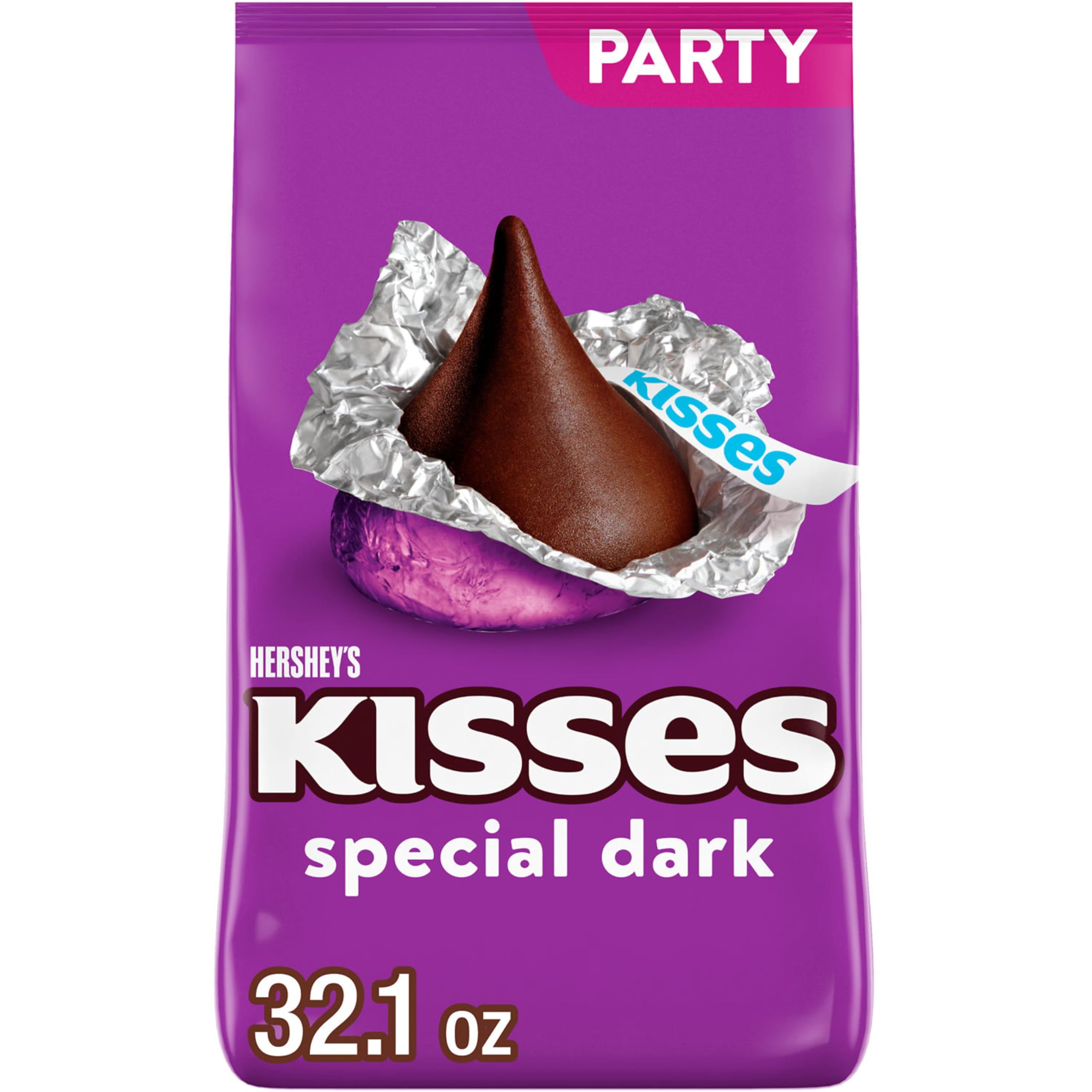 Hersheys Kisses Special Dark Mildly Sweet Chocolate Candy Party Pack ...