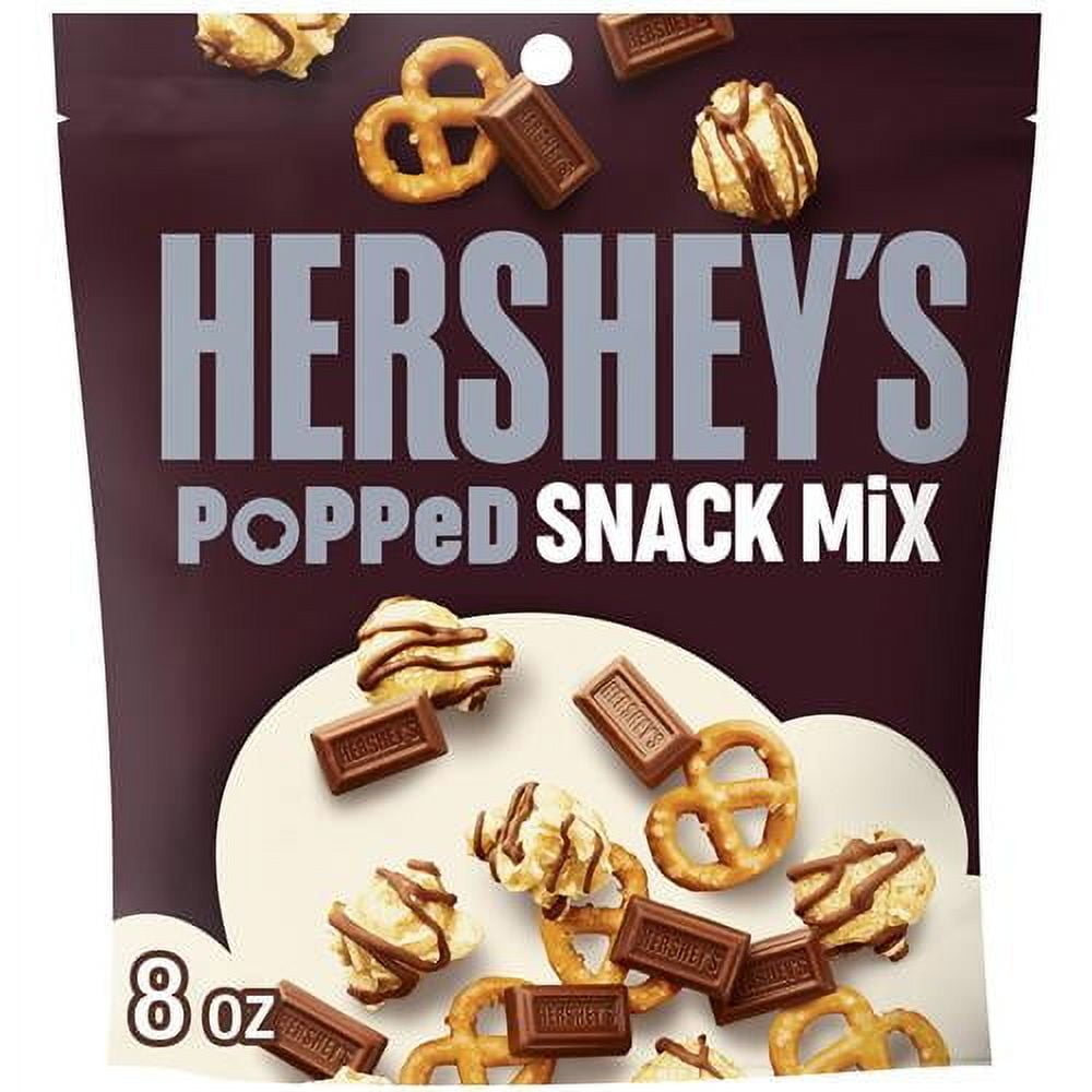 Hersheys Milk Chocolate, Popcorn And Pretzel Popped Snack Mix Bag, 8 Oz ...